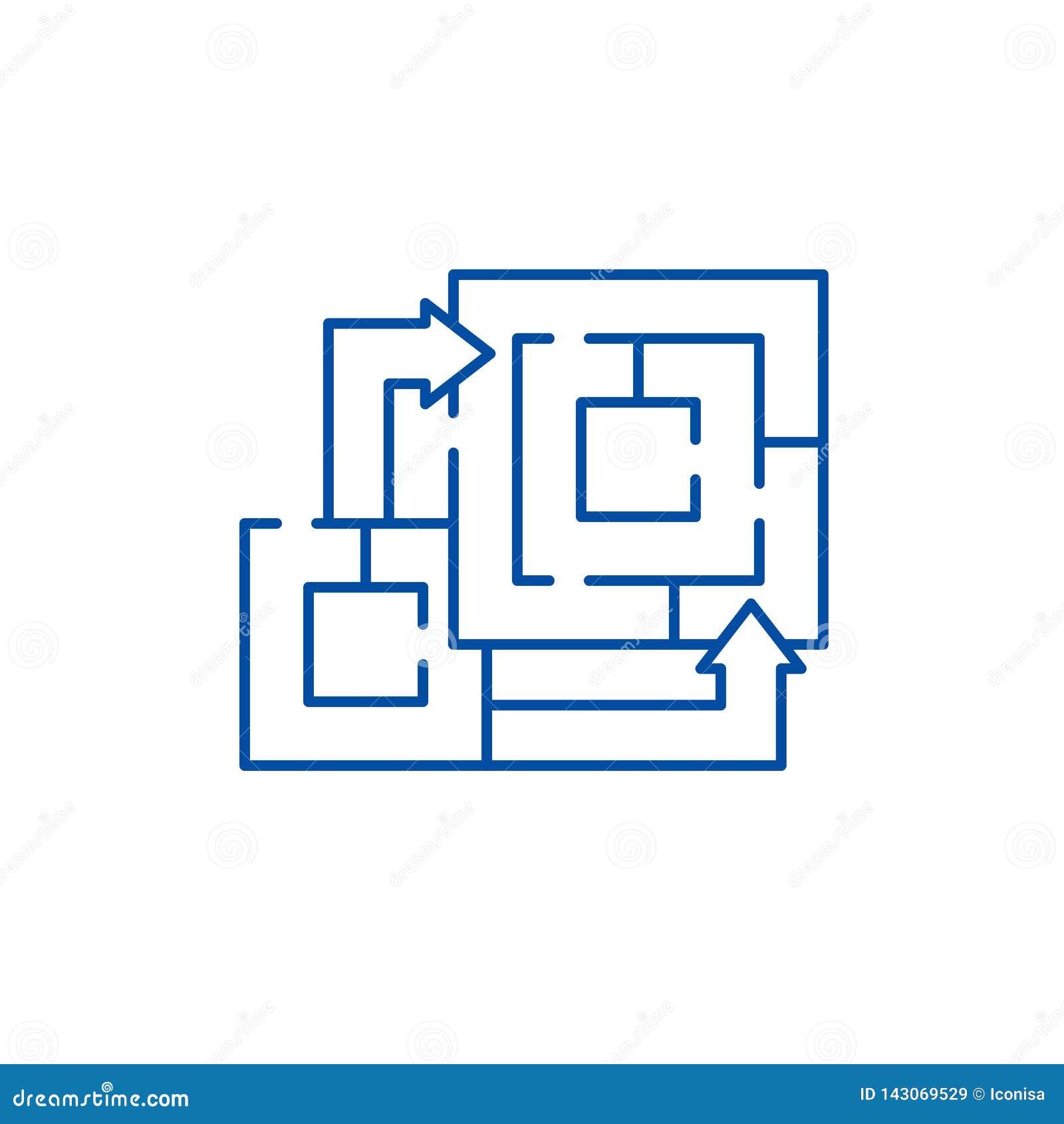 Algorithm Of The Game Line Icon Concept Algorithm Of The Game Flat