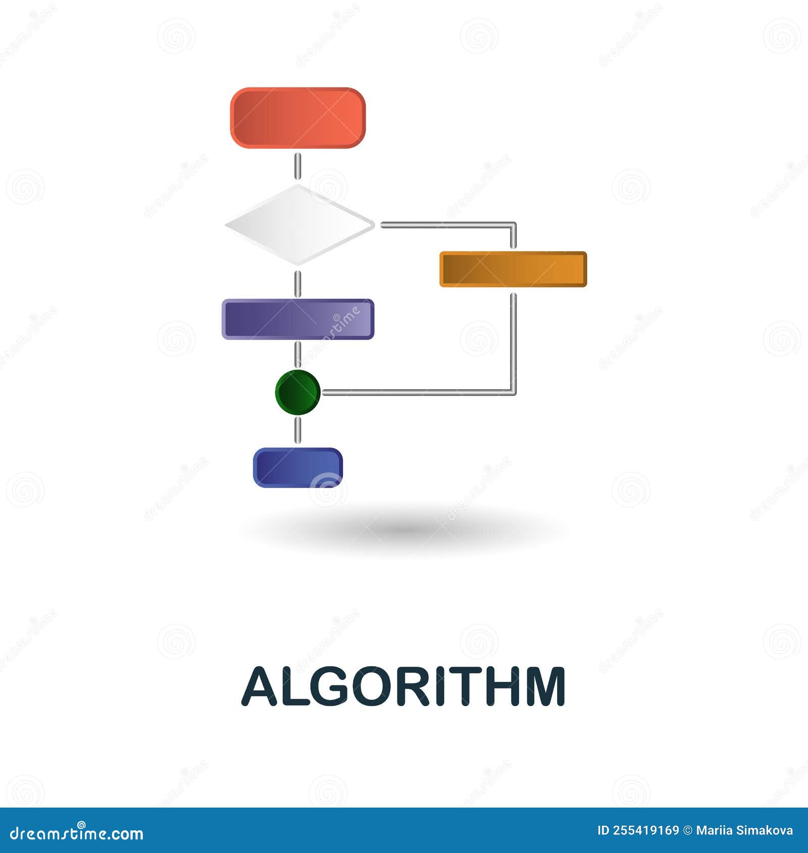Algorithm Icon. 3d Illustration from Artificial Intelligence Collection Stock Vector ...