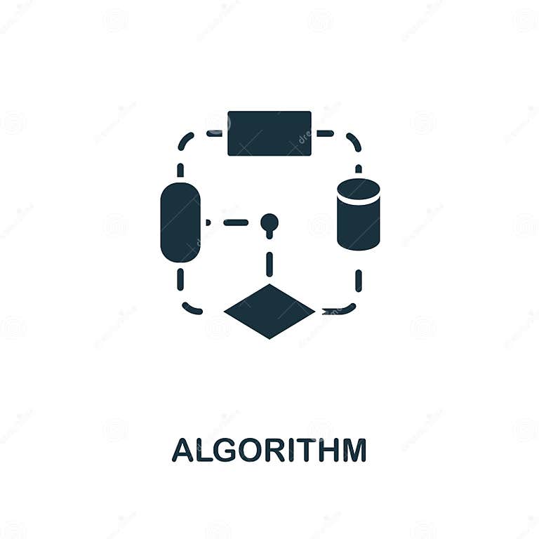 Algorithm Icon. Monochrome Style Design from Machine Learning Icon ...