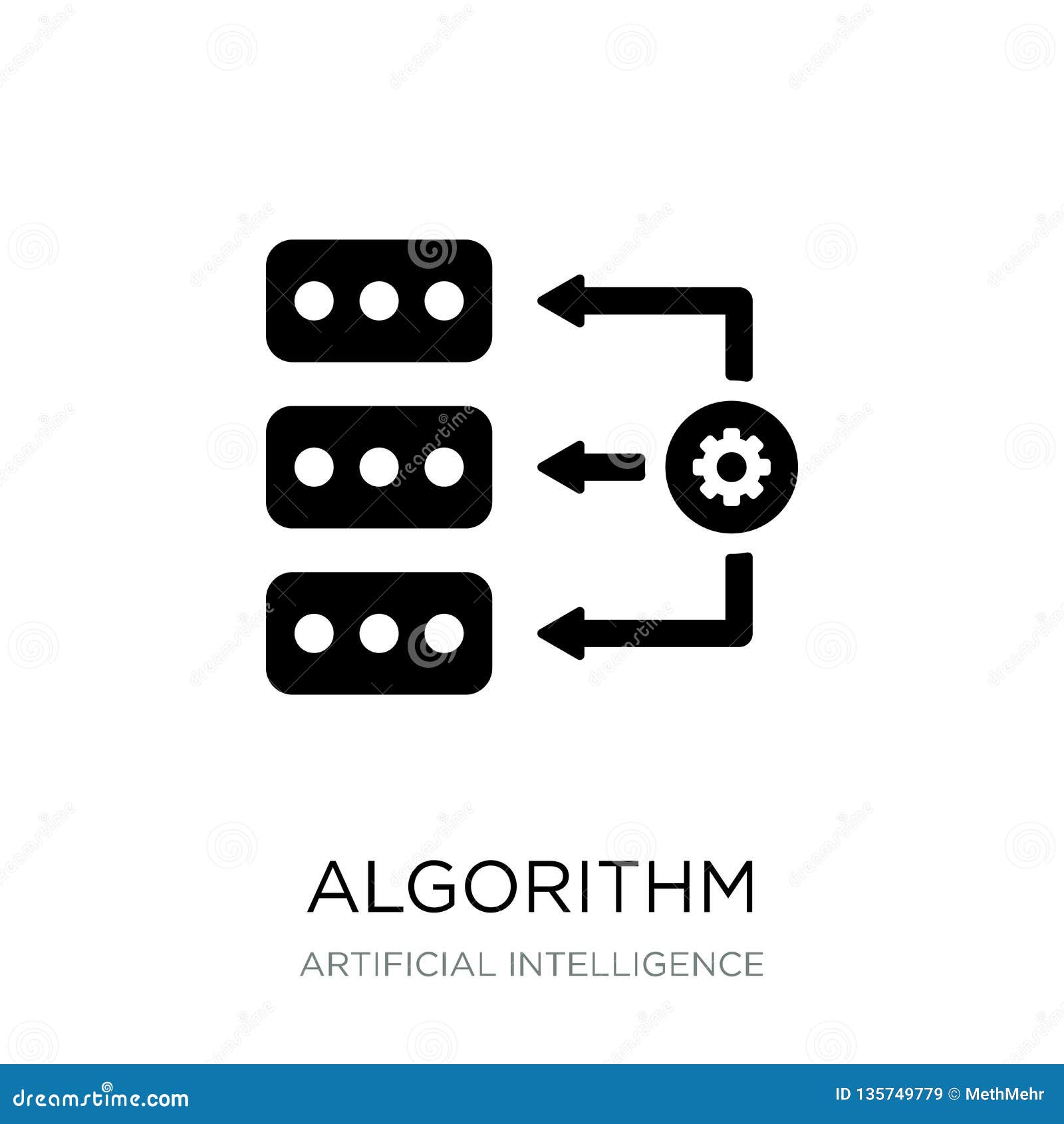 Algorithm Icon In Trendy Design Style Algorithm Icon Isolated On White Background Stock Vector