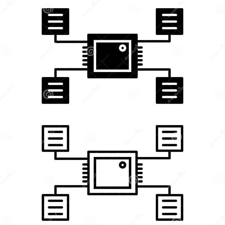 Algorithm Icon Vector Set Api Illustration Sign Collection Programming Symbol Stock Vector