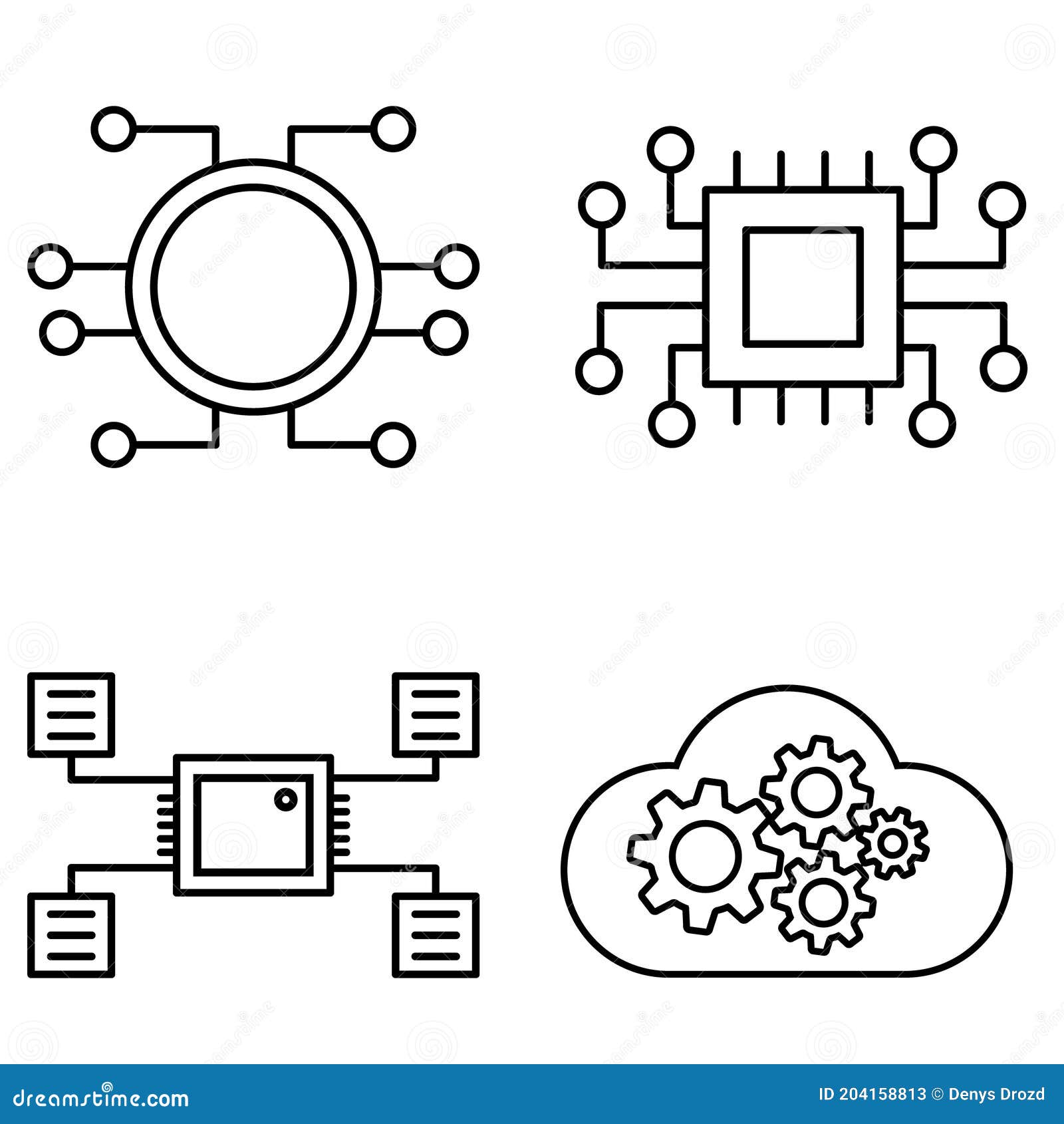 Algorithm Icon Vector Set Api Illustration Sign Collection Programming Symbol Stock Vector
