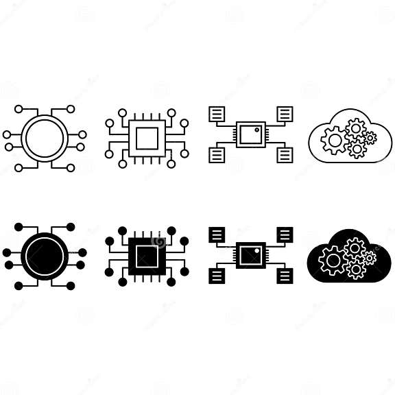 Algorithm Icon Vector Set. Api Illustration Sign Collection ...