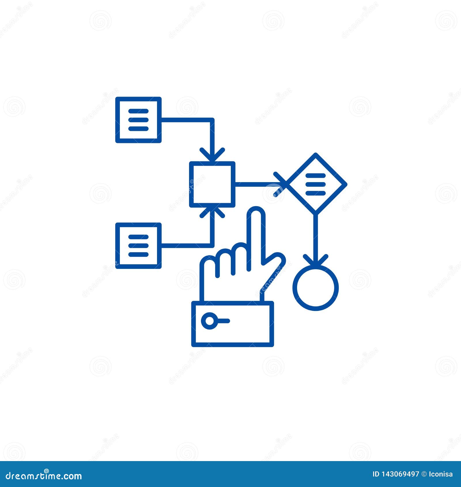 Algorithm Line Icon Concept Algorithm Flat Vector Symbol Sign
