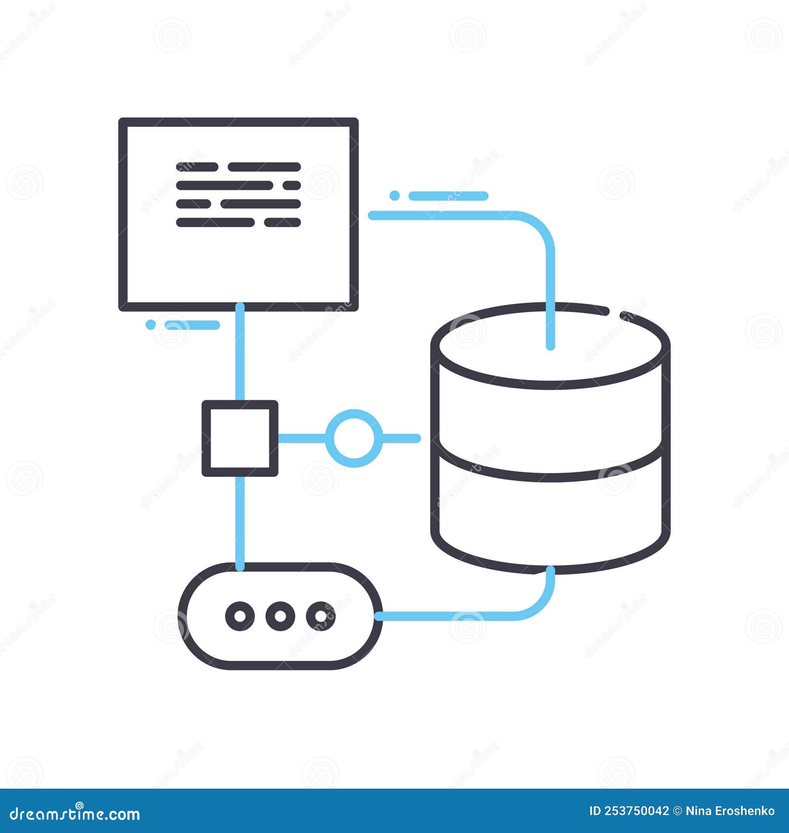 Algorithm Line Icon Outline Symbol Vector Illustration Concept Sign