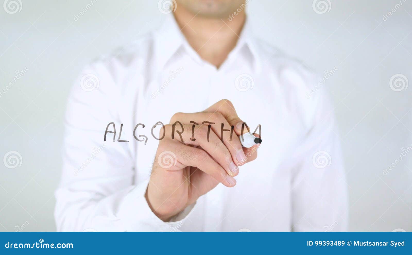 Algorithm, Man Writing on Glass, Handwritten Stock Image - Image of ...