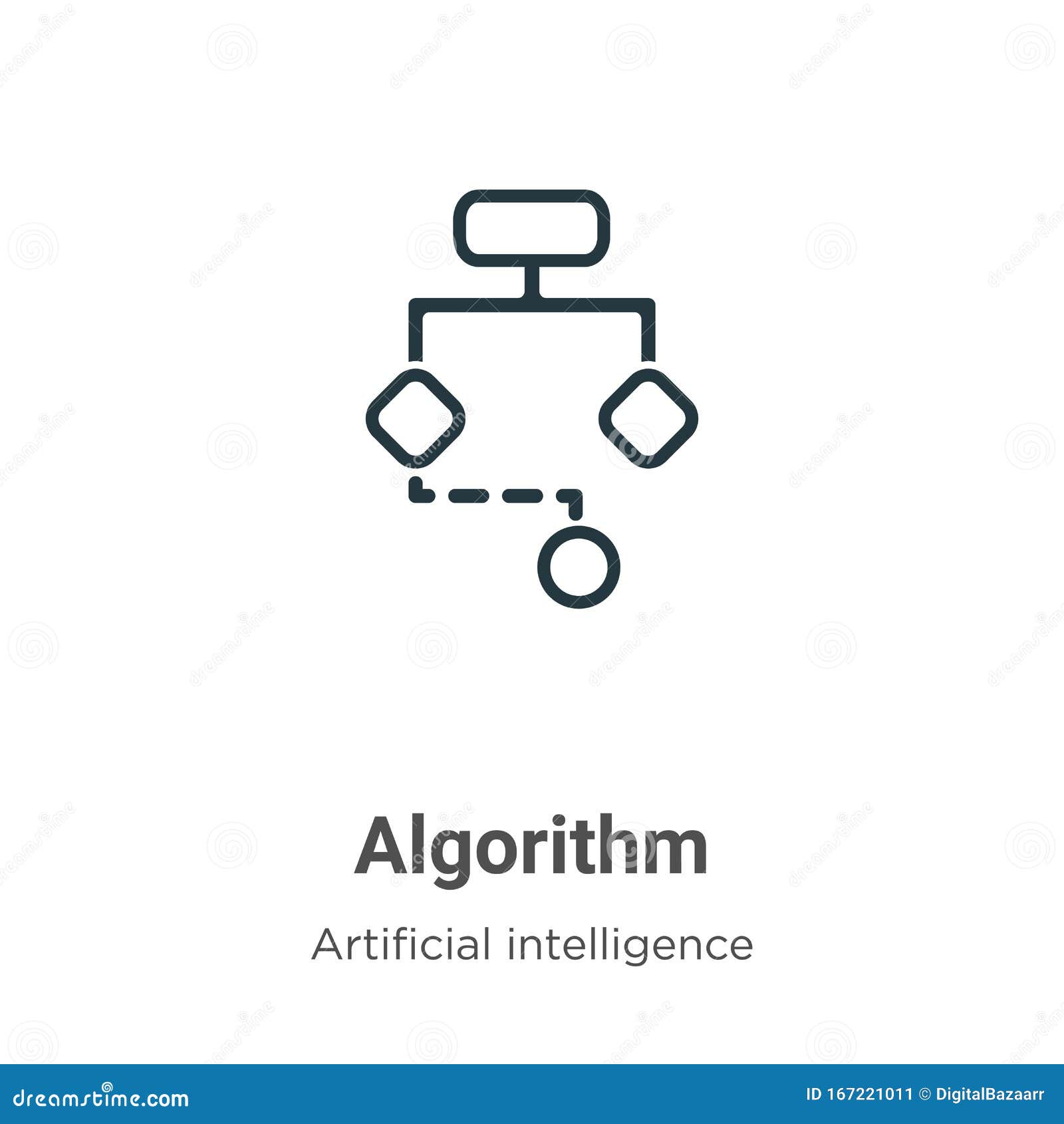 Algorithm Outline Vector Icon Thin Line Black Algorithm Icon Flat