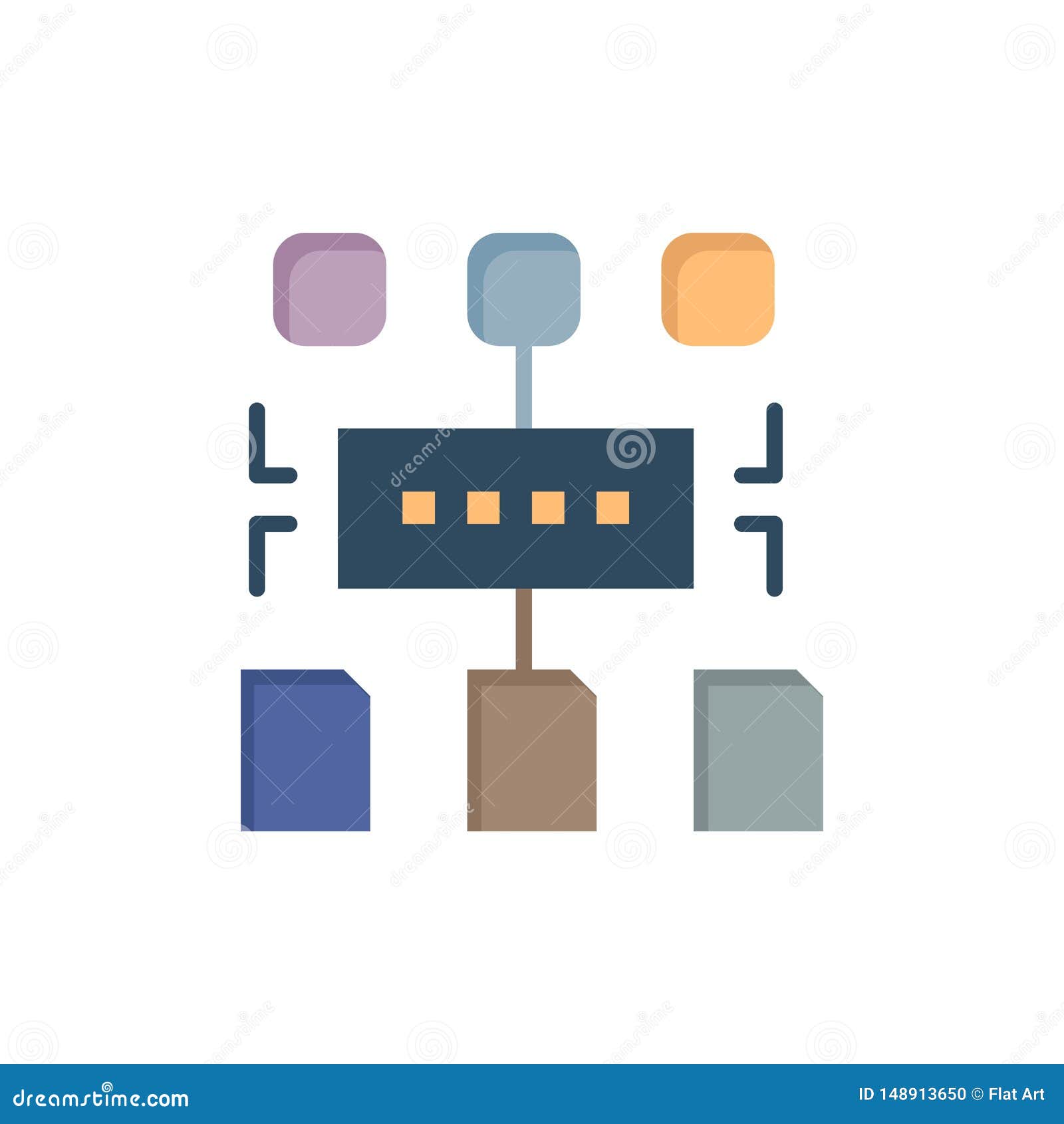 Algorithm, Program, User, Document Flat Color Icon. Vector Icon Banner ...
