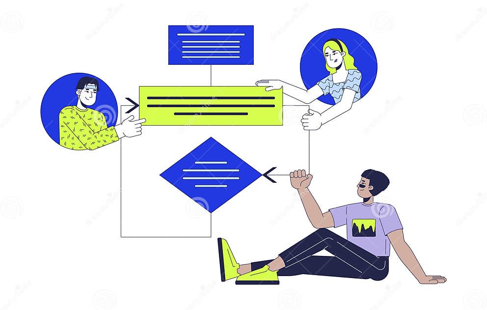 Algorithm in Software Development 2D Illustration Concept Stock ...