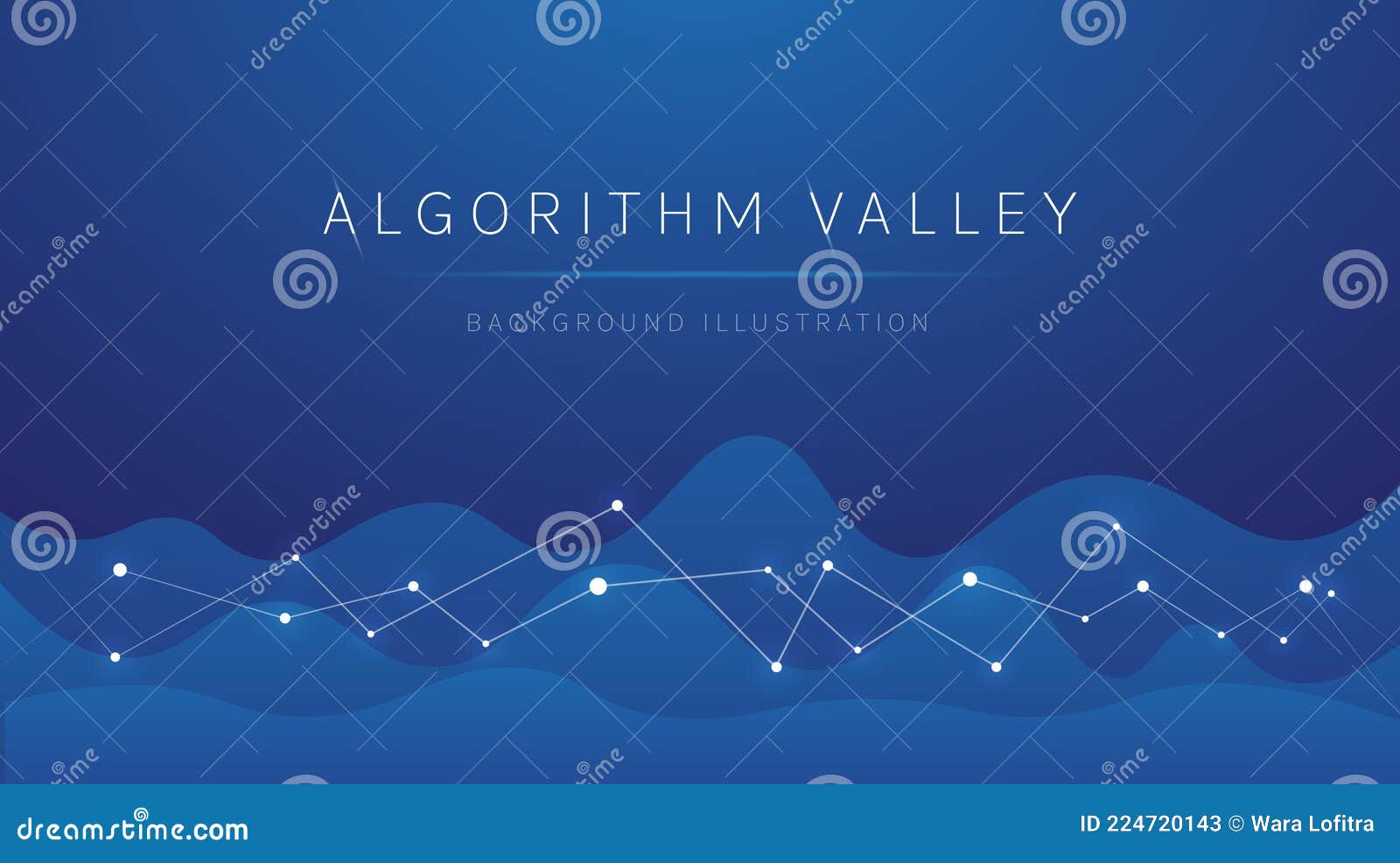Blue Technology-themed Algorithm Valley Illustration and the Network ...