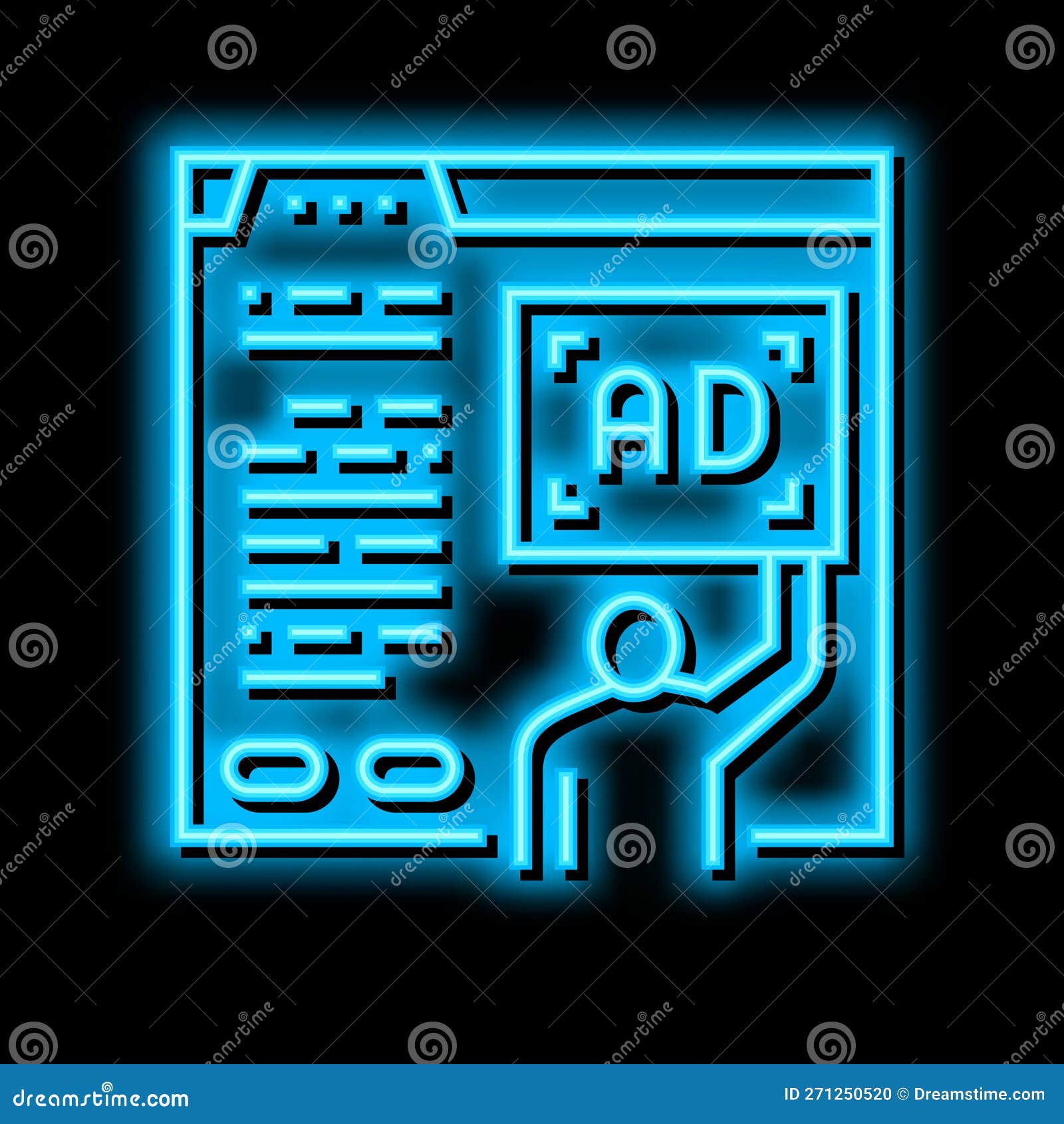 Algorithmic Ad Placement Publisher Neon Glow Icon Illustration Stock ...