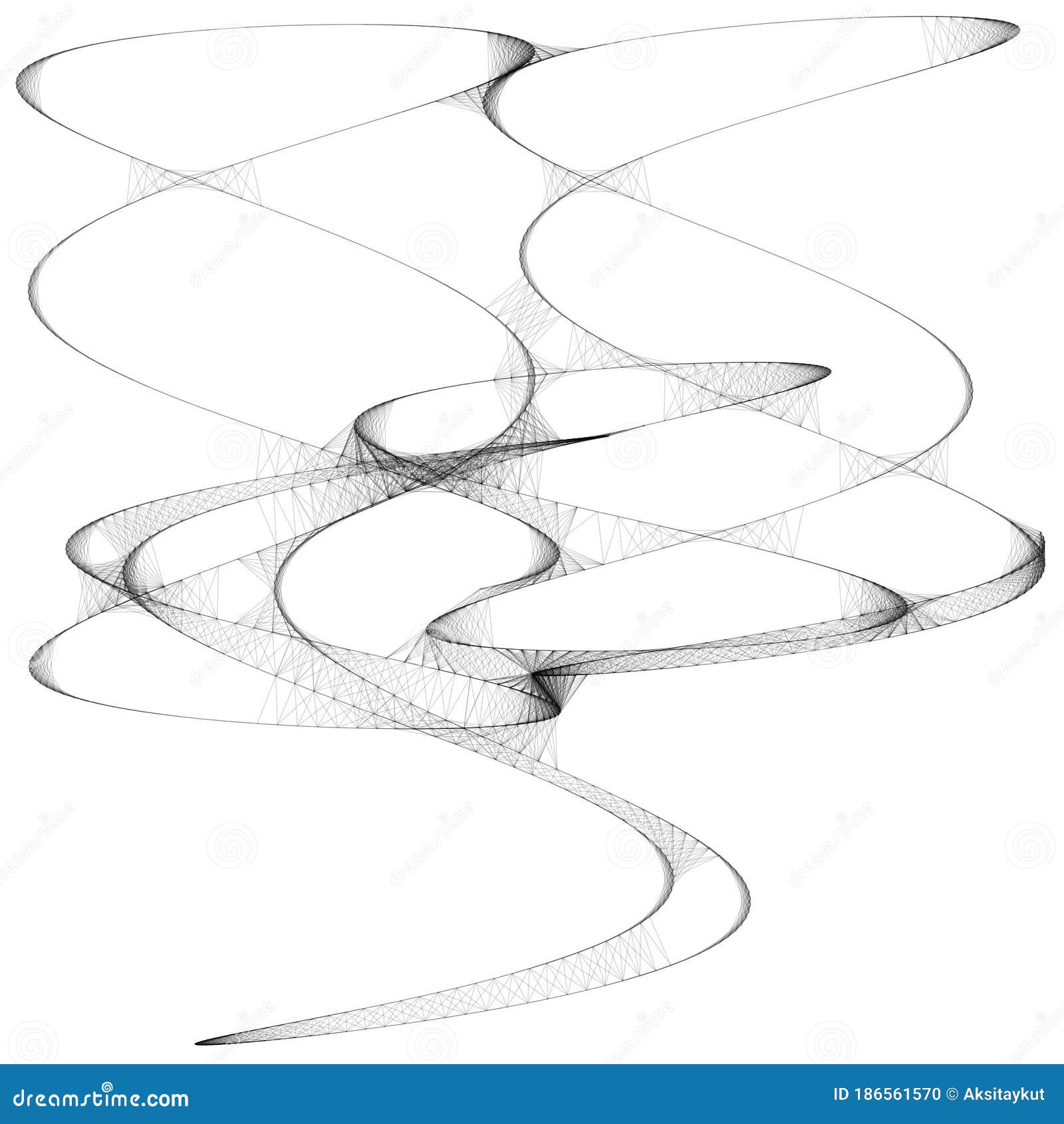 Abstract Curve Geometric Line Art Sketch Illustration Stock ...