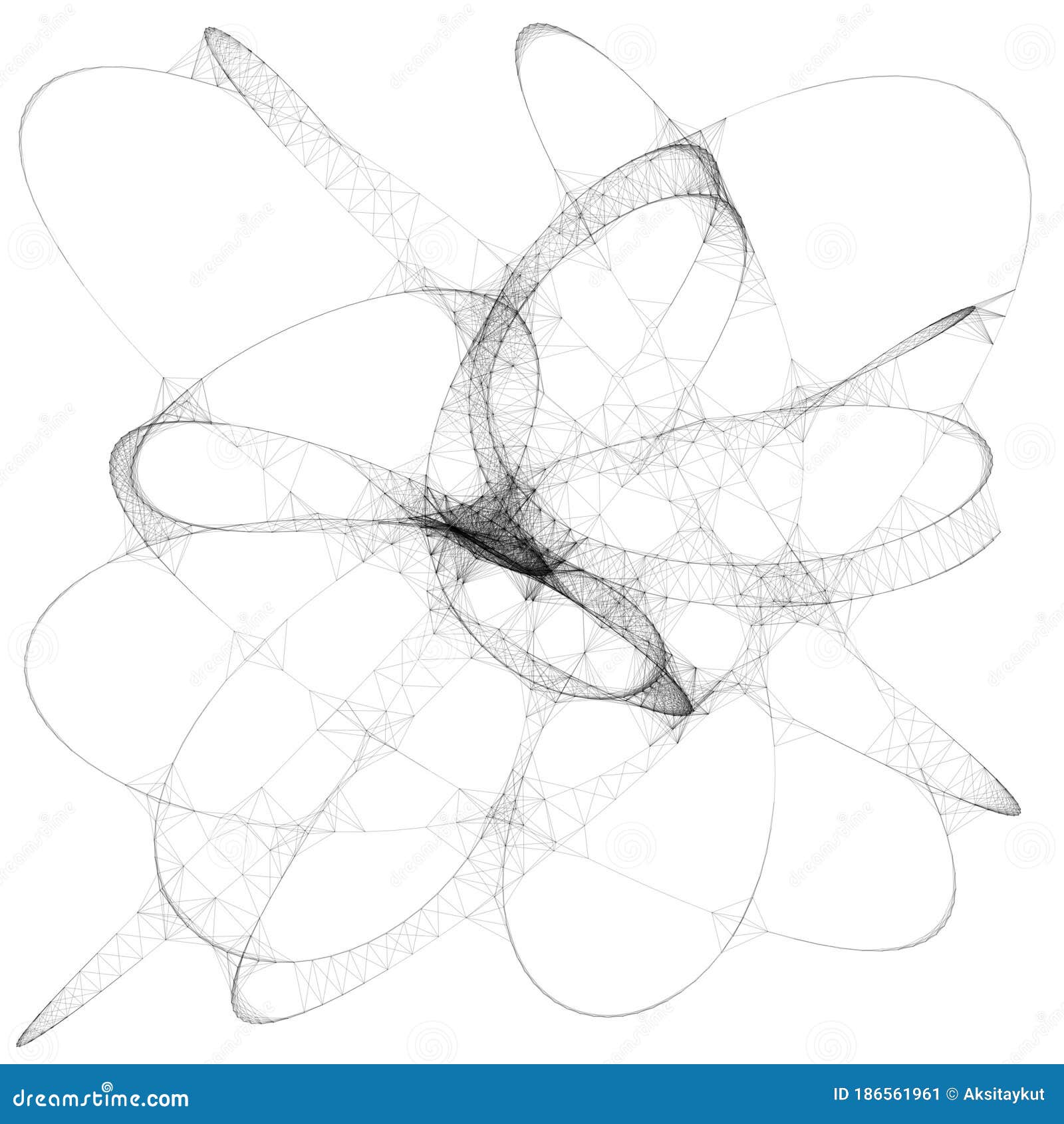 Abstract Curve Geometric Line Art Sketch Illustration Stock ...