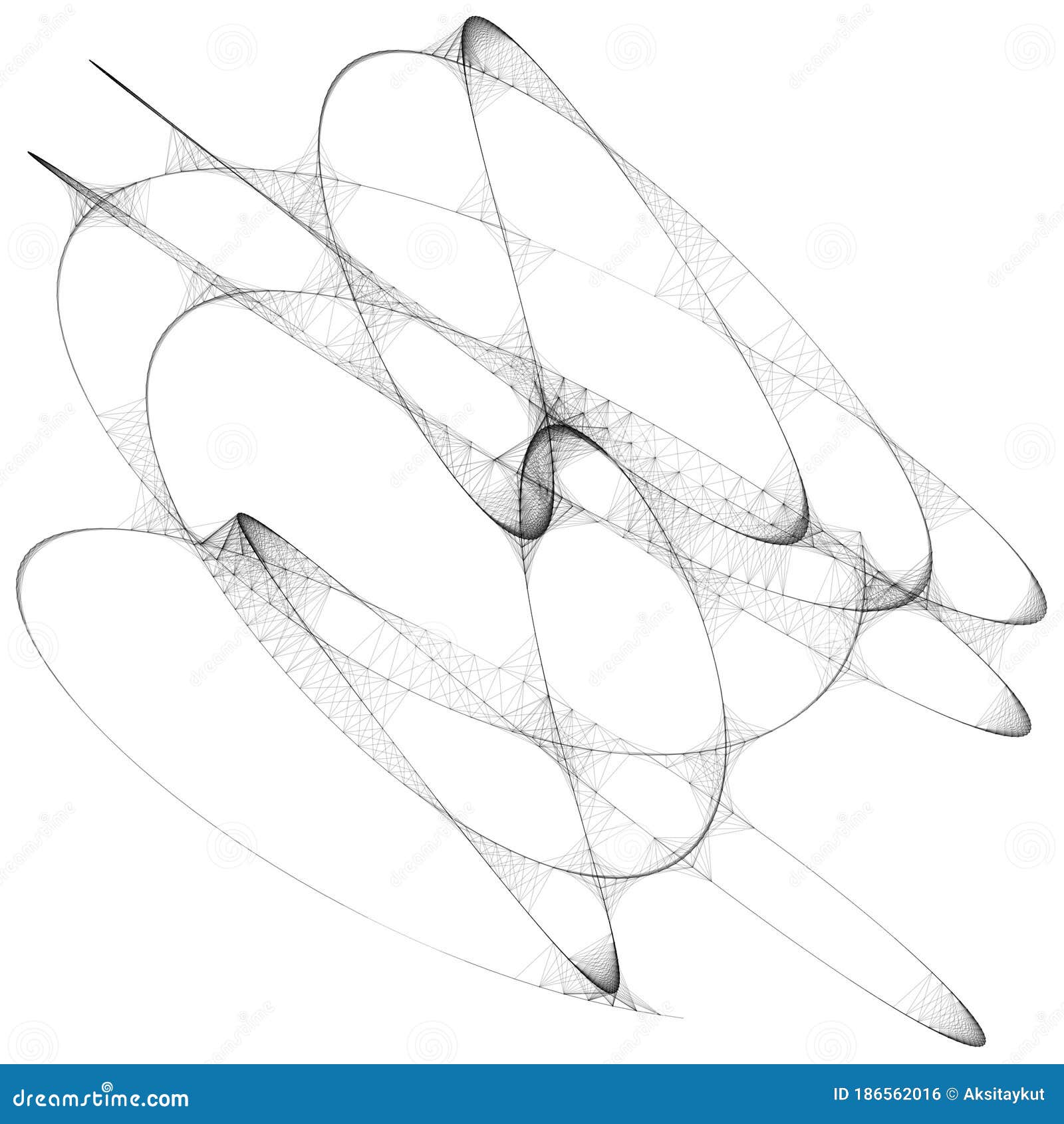 Abstract Curve Geometric Line Art Sketch Illustration Stock ...