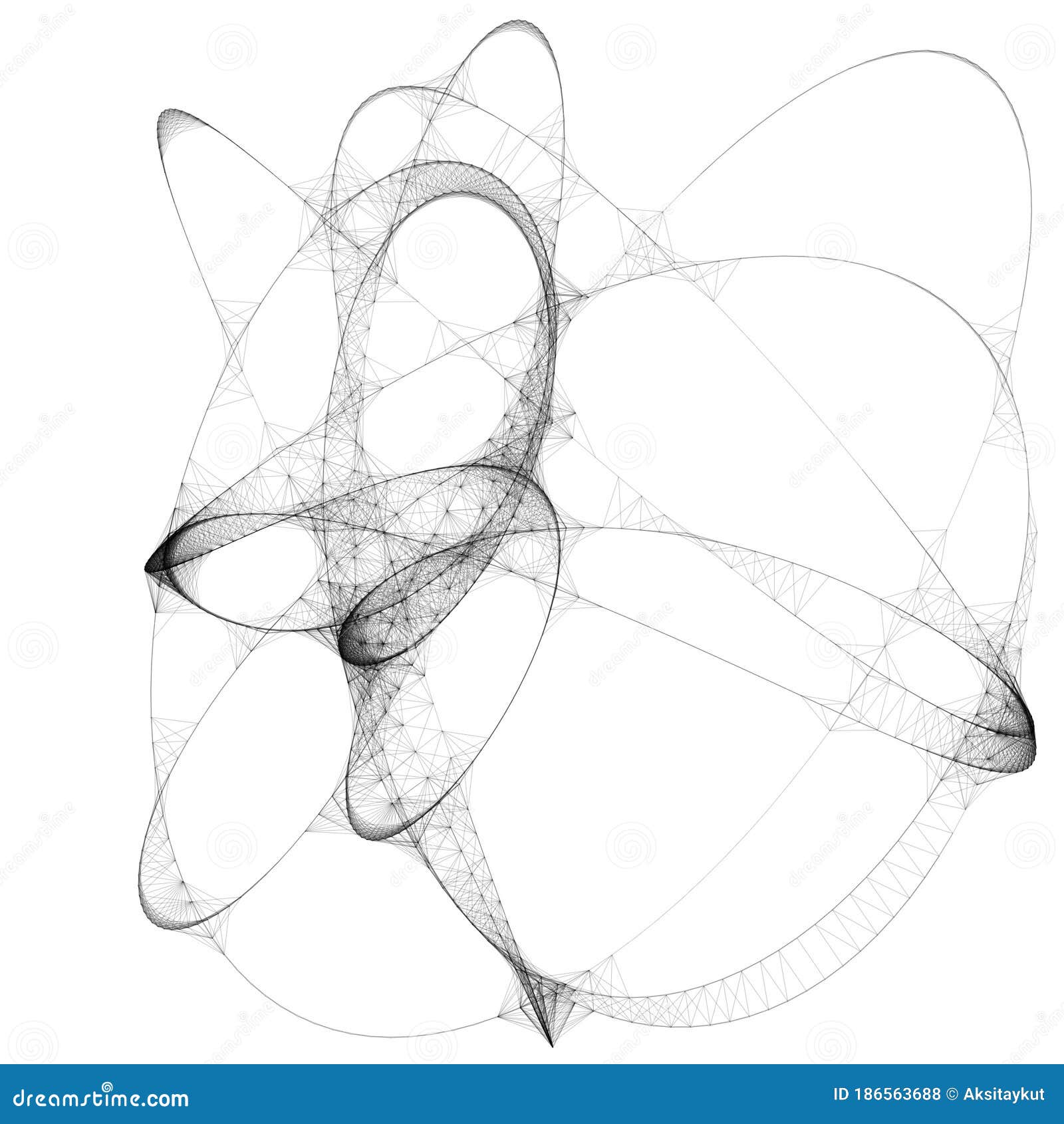 Abstract Curve Geometric Line Art Sketch Illustration Stock ...