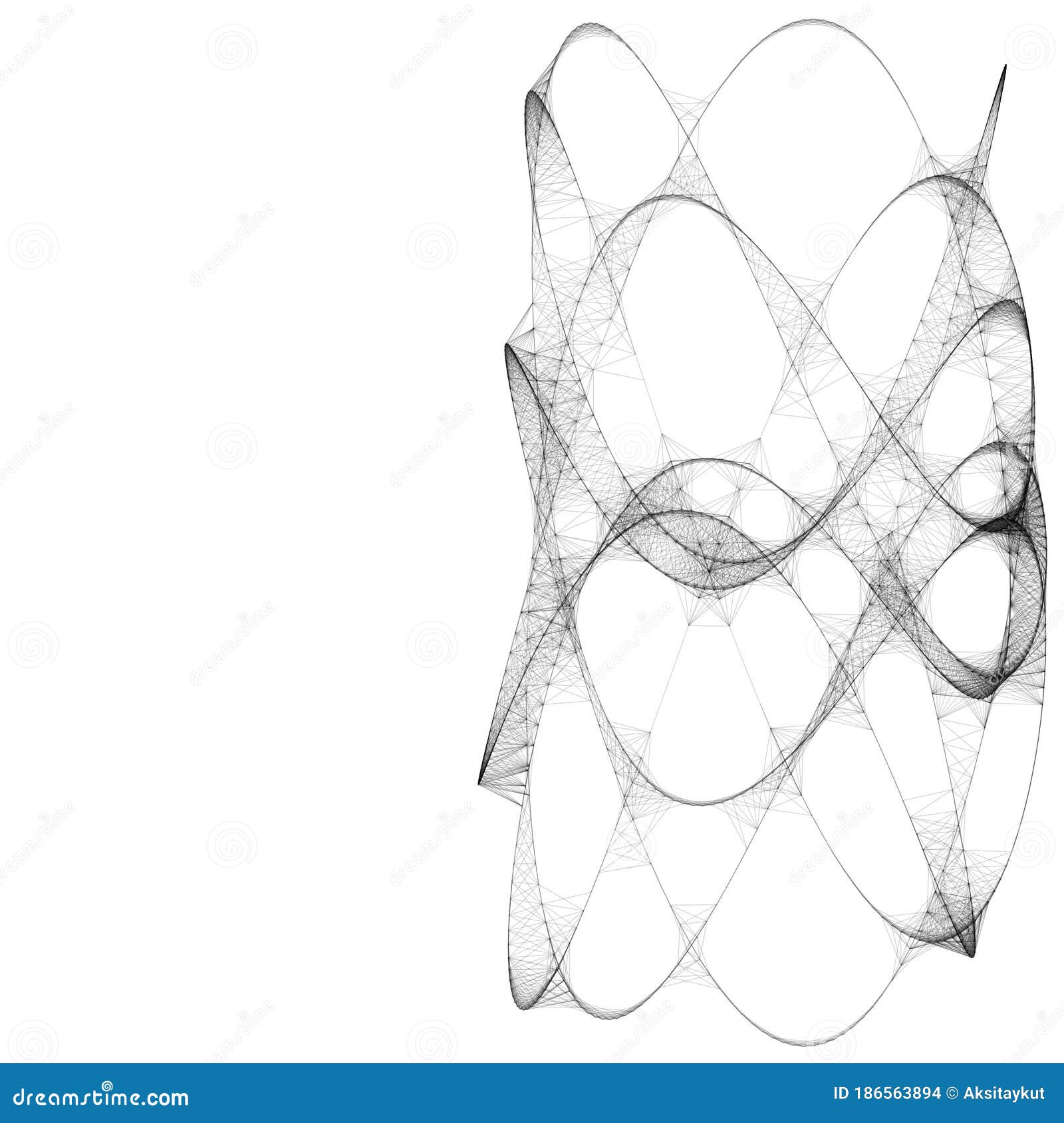 Abstract Curve Geometric Line Art Sketch Illustration Stock ...