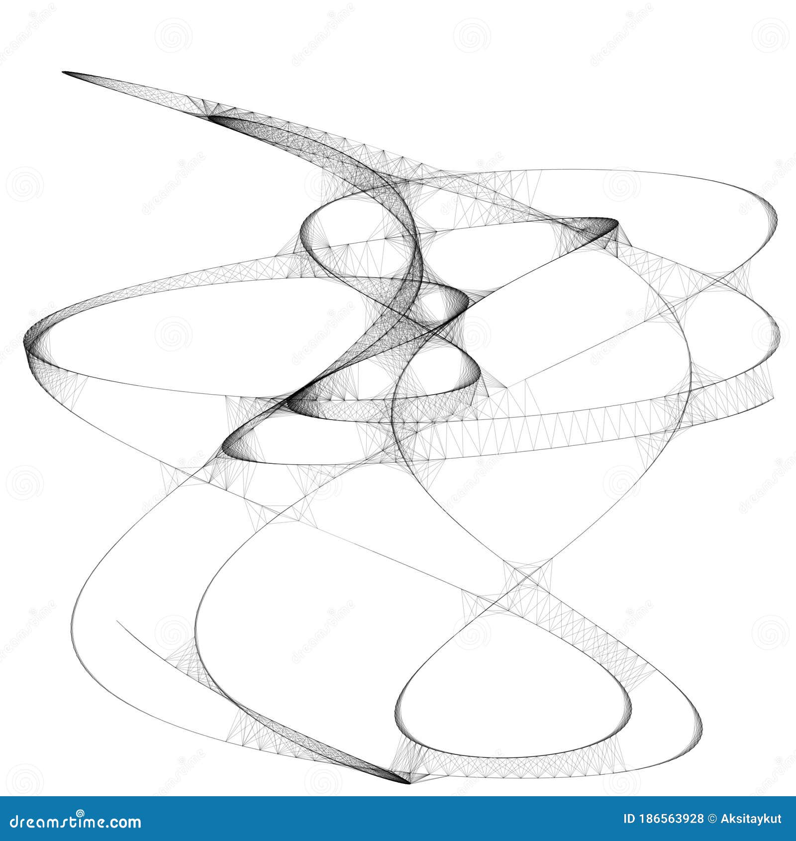Abstract Curve Geometric Line Art Sketch Illustration Stock ...