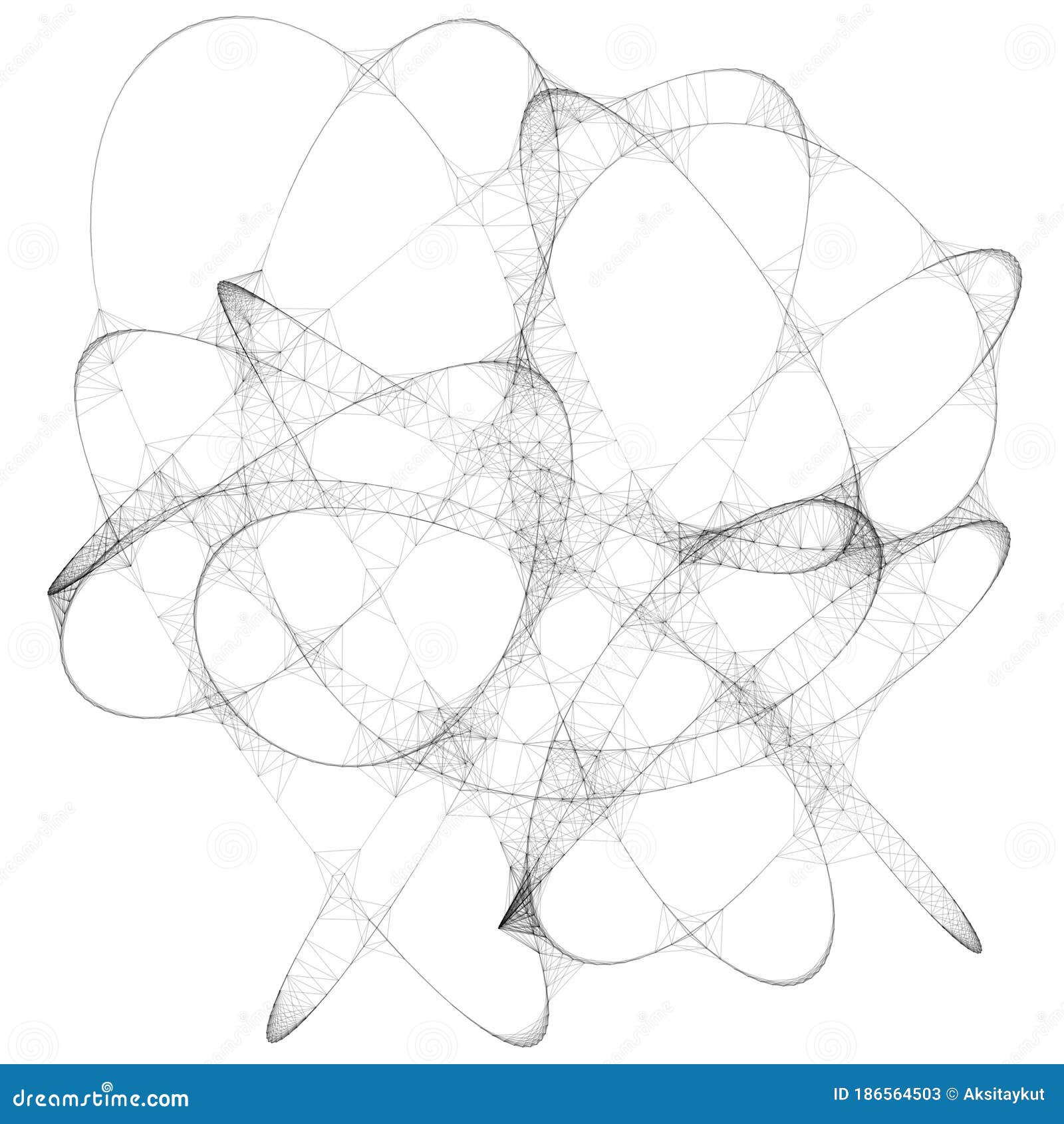 Abstract Curve Geometric Line Art Sketch Illustration Stock ...