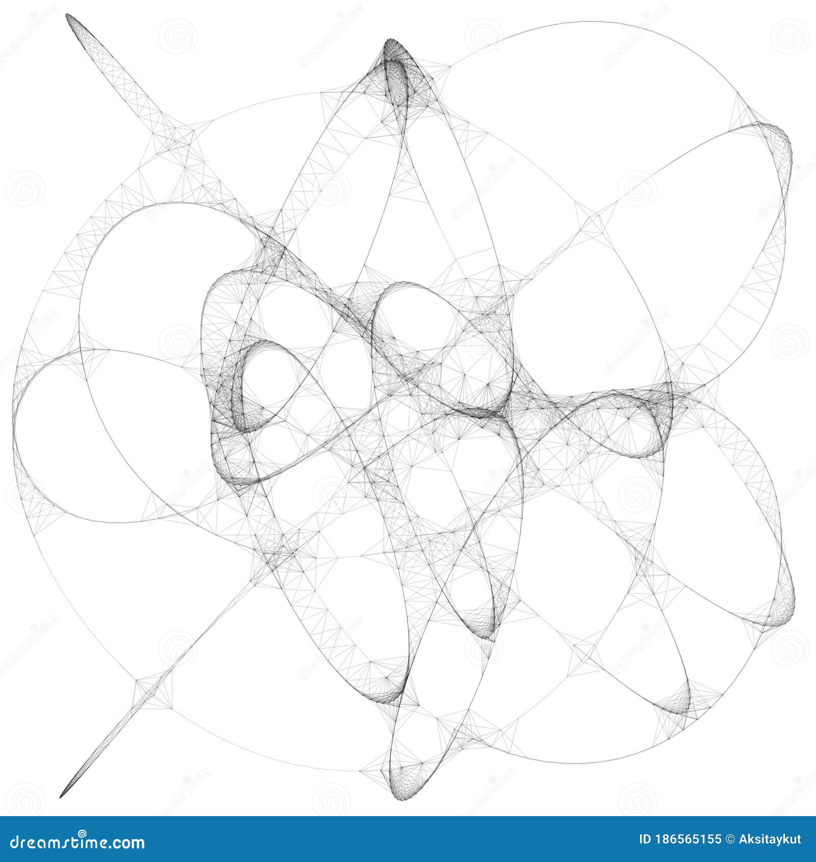 Abstract Curve Geometric Line Art Sketch Illustration Stock ...