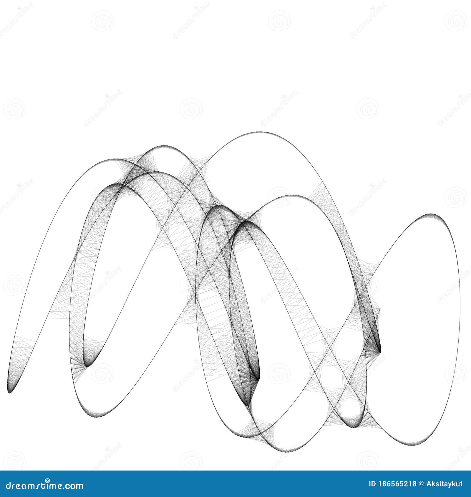Abstract Curve Geometric Line Art Sketch Illustration Stock ...