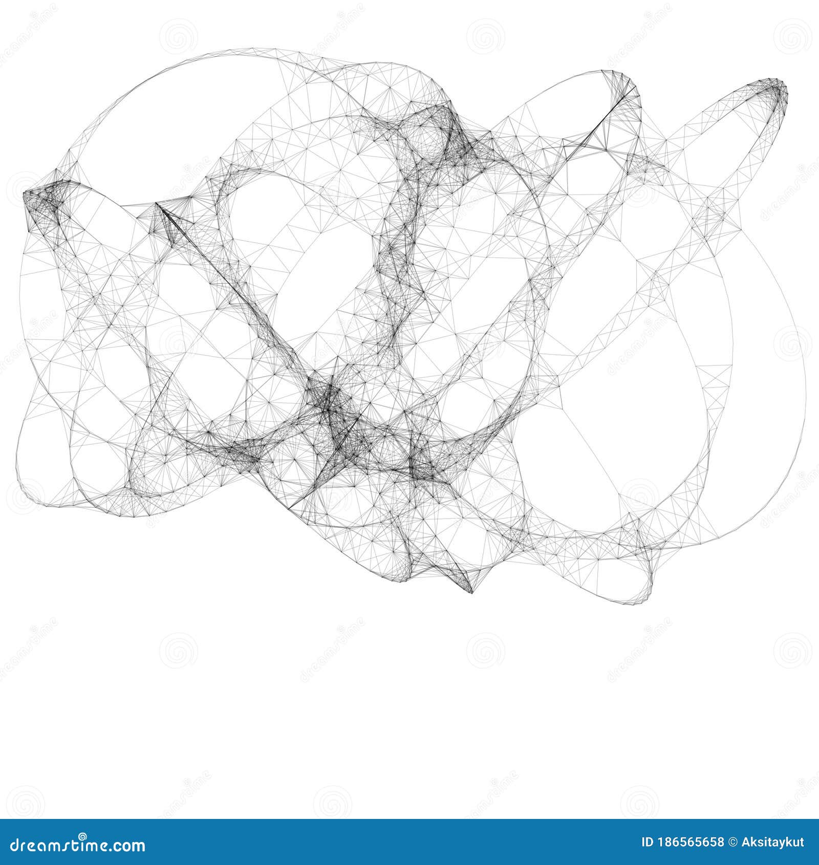 Abstract Curve Geometric Line Art Sketch Illustration Stock ...