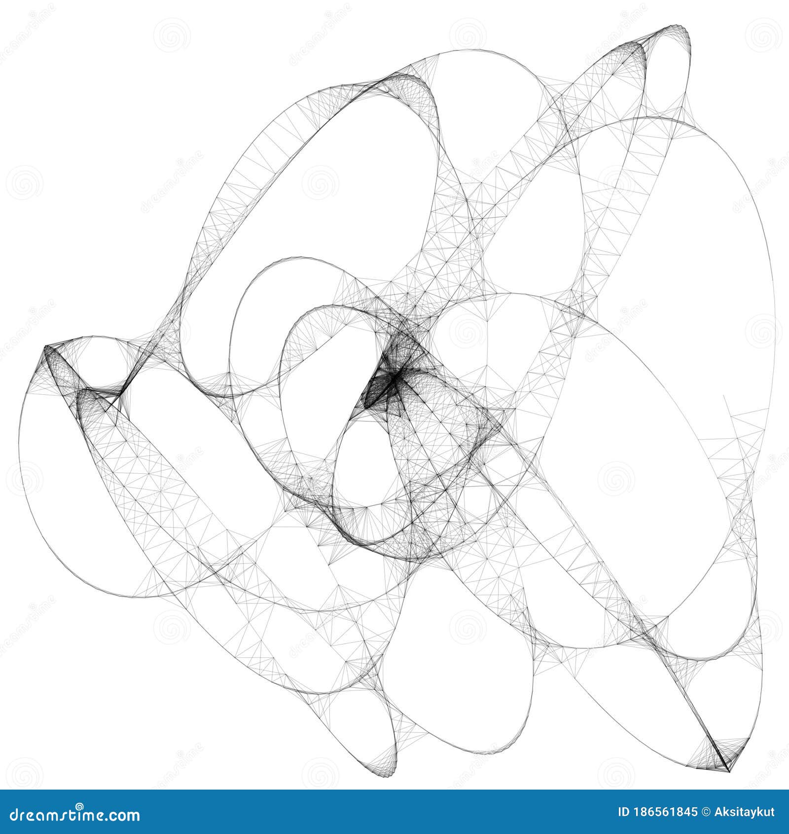 Abstract Curve Geometric Line Art Sketch Illustration Stock ...