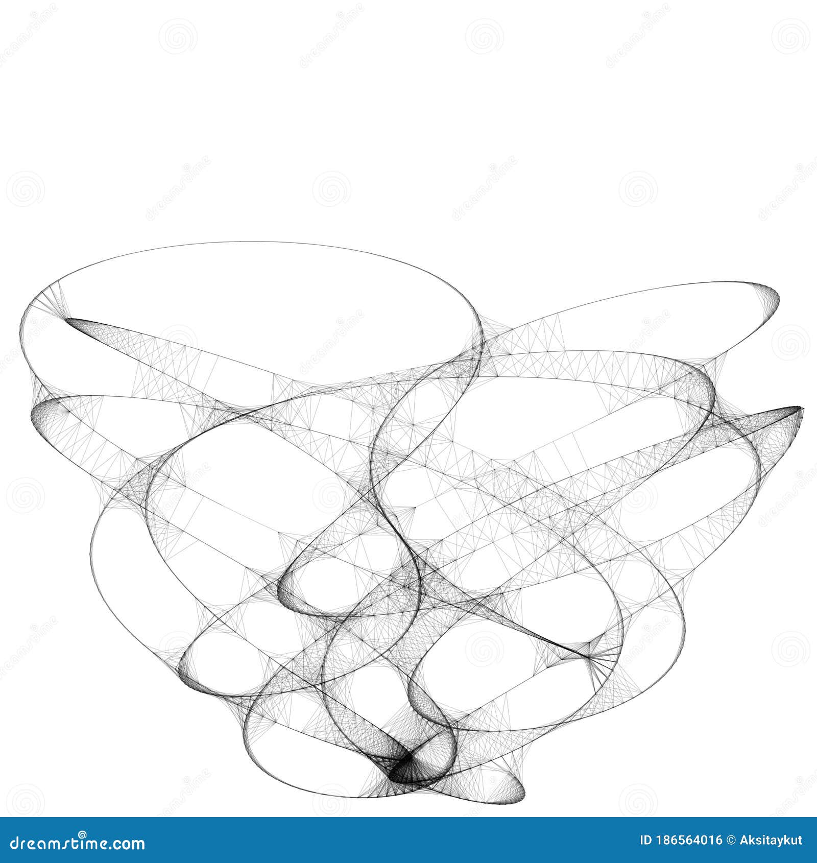 Abstract Curve Geometric Line Art Sketch Illustration Stock ...