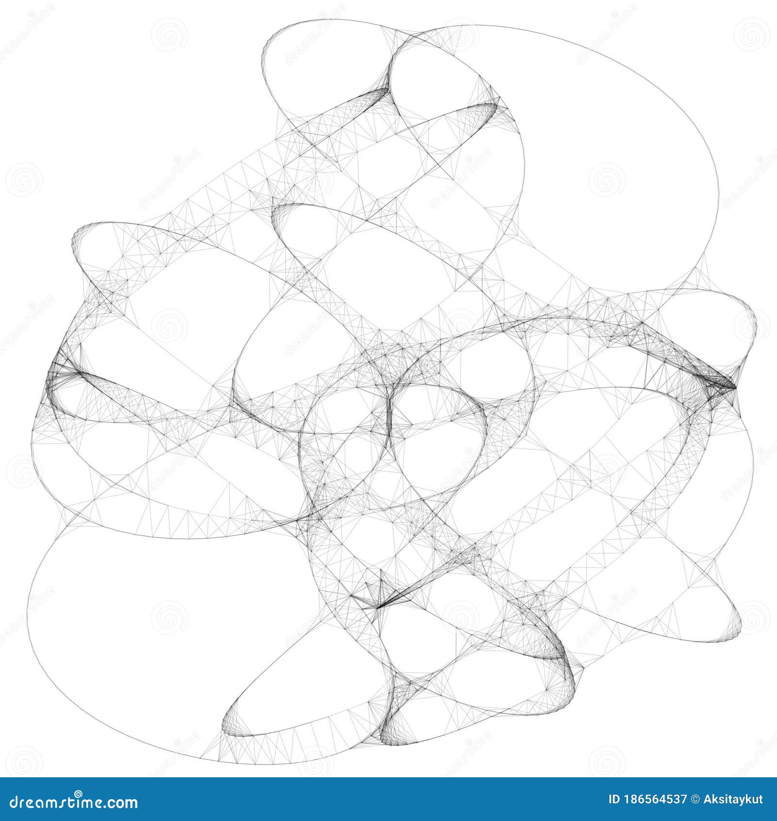 Abstract Curve Geometric Line Art Sketch Illustration Stock ...