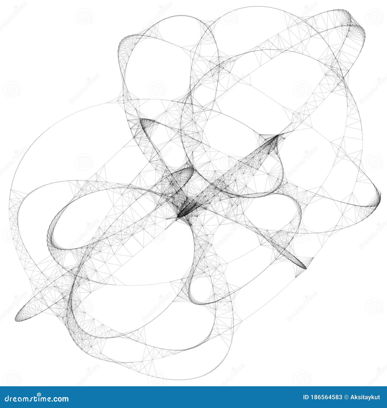 Abstract Curve Geometric Line Art Sketch Illustration Stock ...