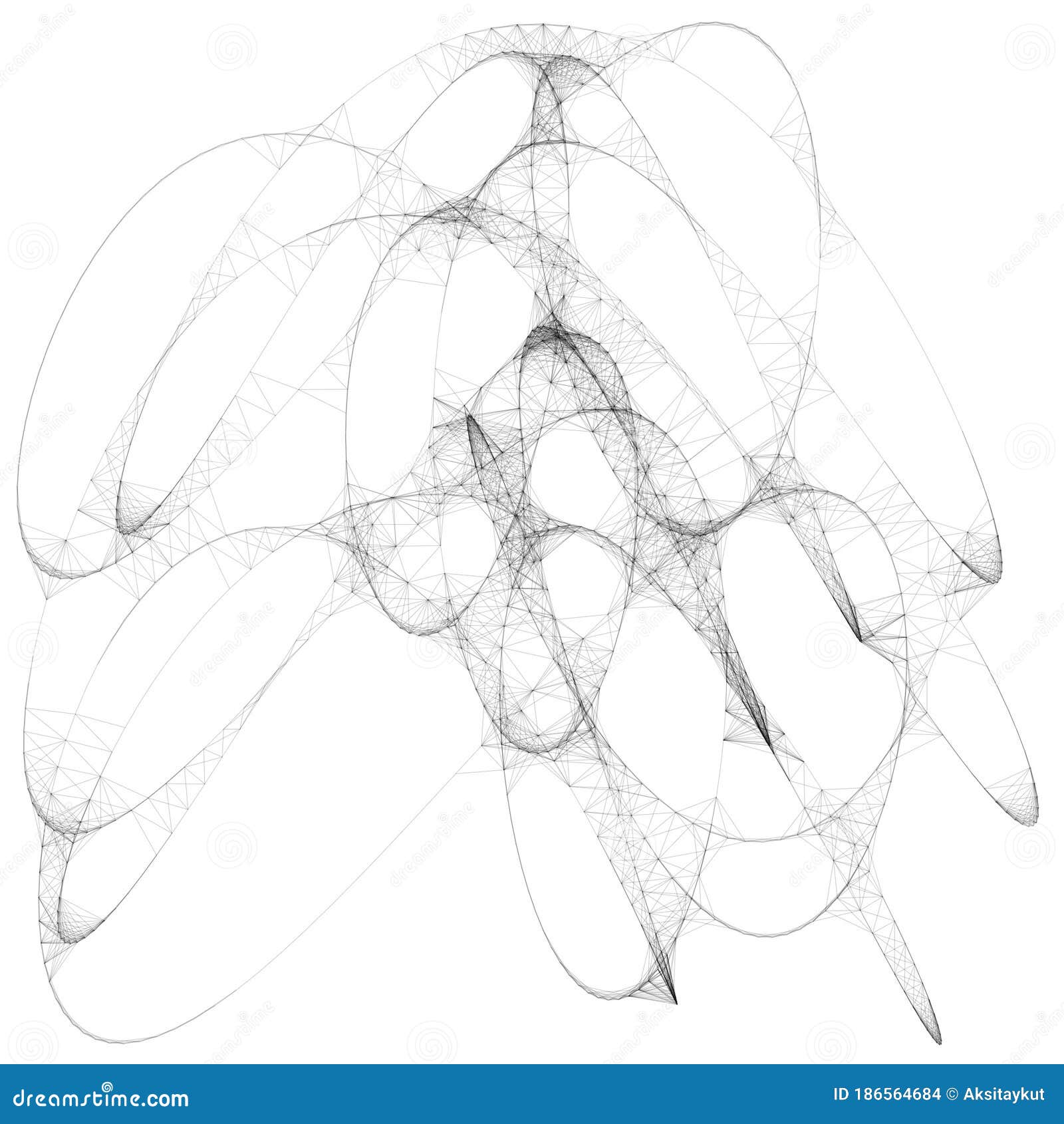 Abstract Curve Geometric Line Art Sketch Illustration Stock ...
