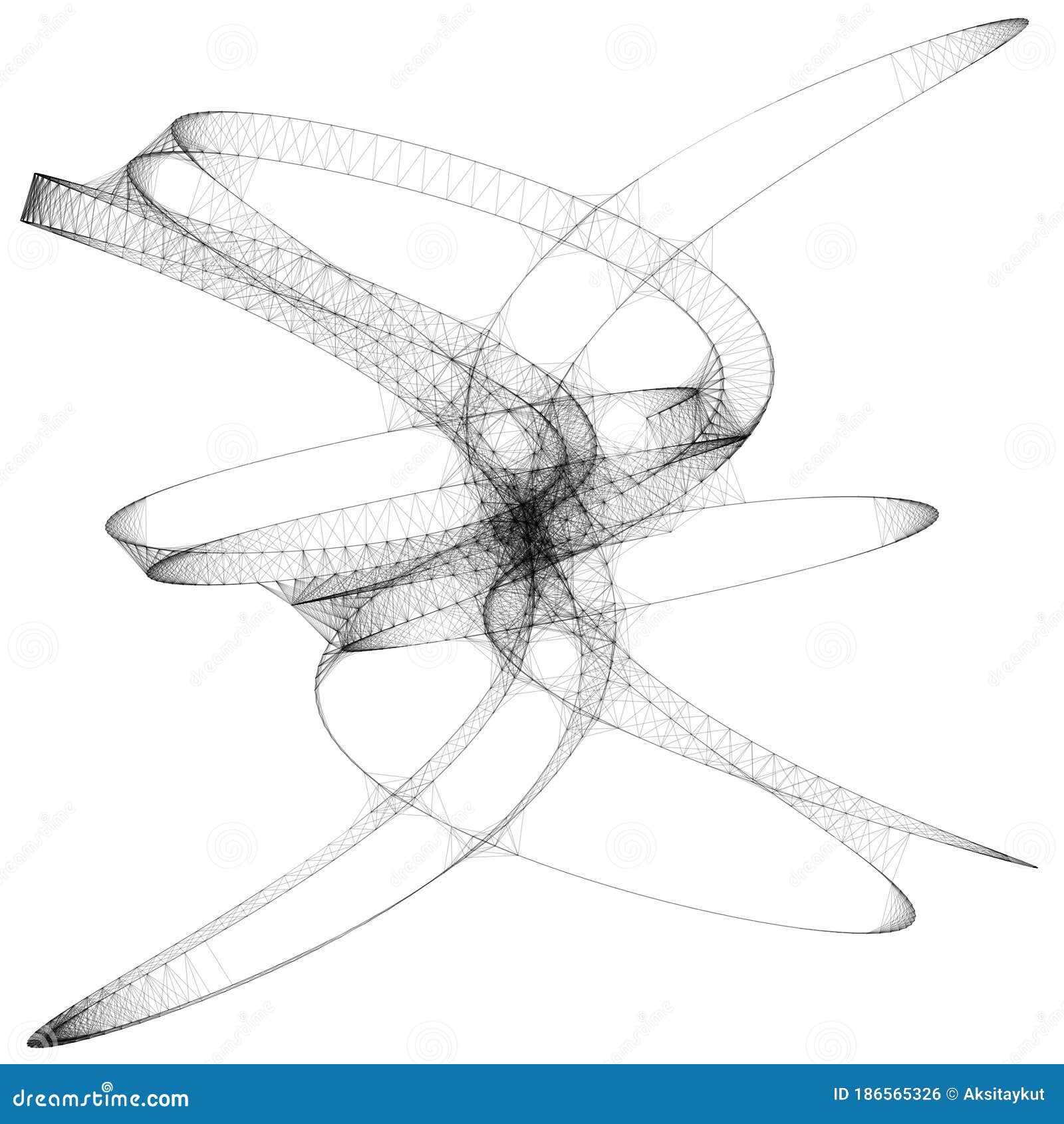 Abstract Curve Geometric Line Art Sketch Illustration Stock ...