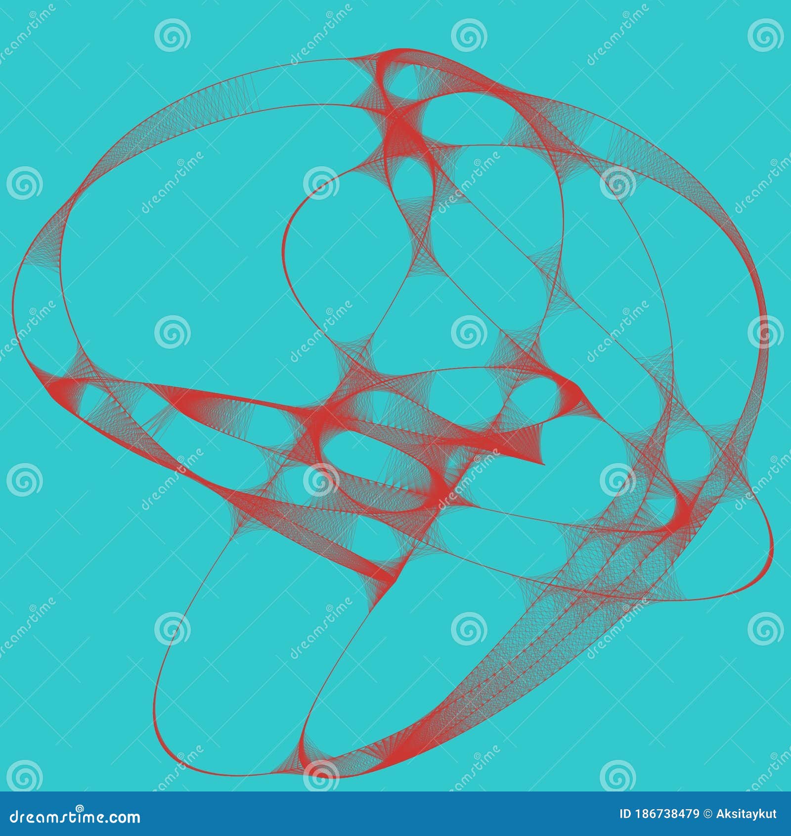 Abstract Curve Colorful Geometric Line Art Sketch Illustration Stock ...