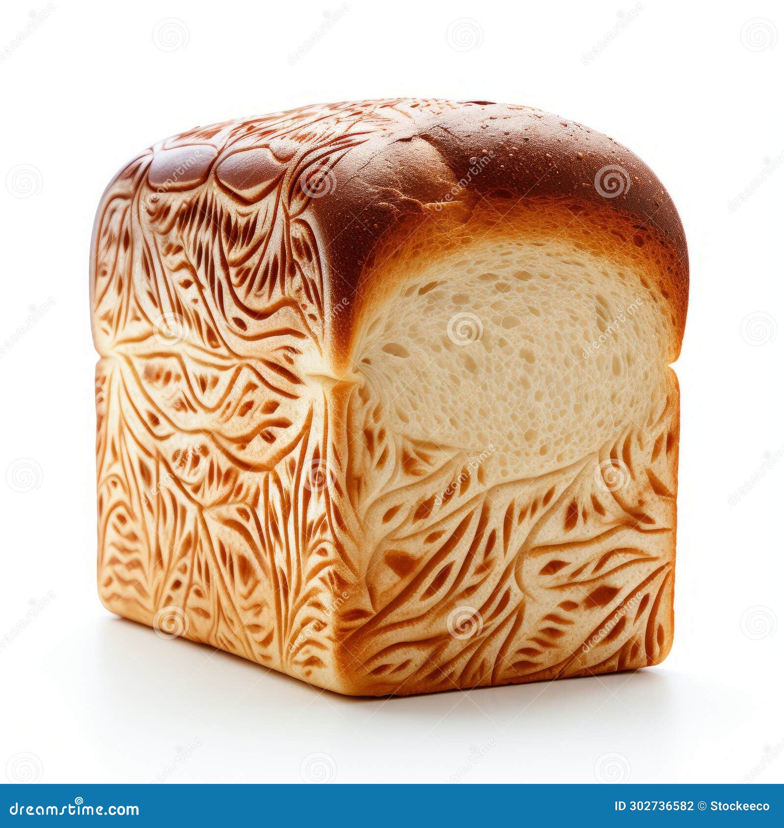 Algorithmic Art of Bread Sliced with Unique Foliage Patterns Stock ...
