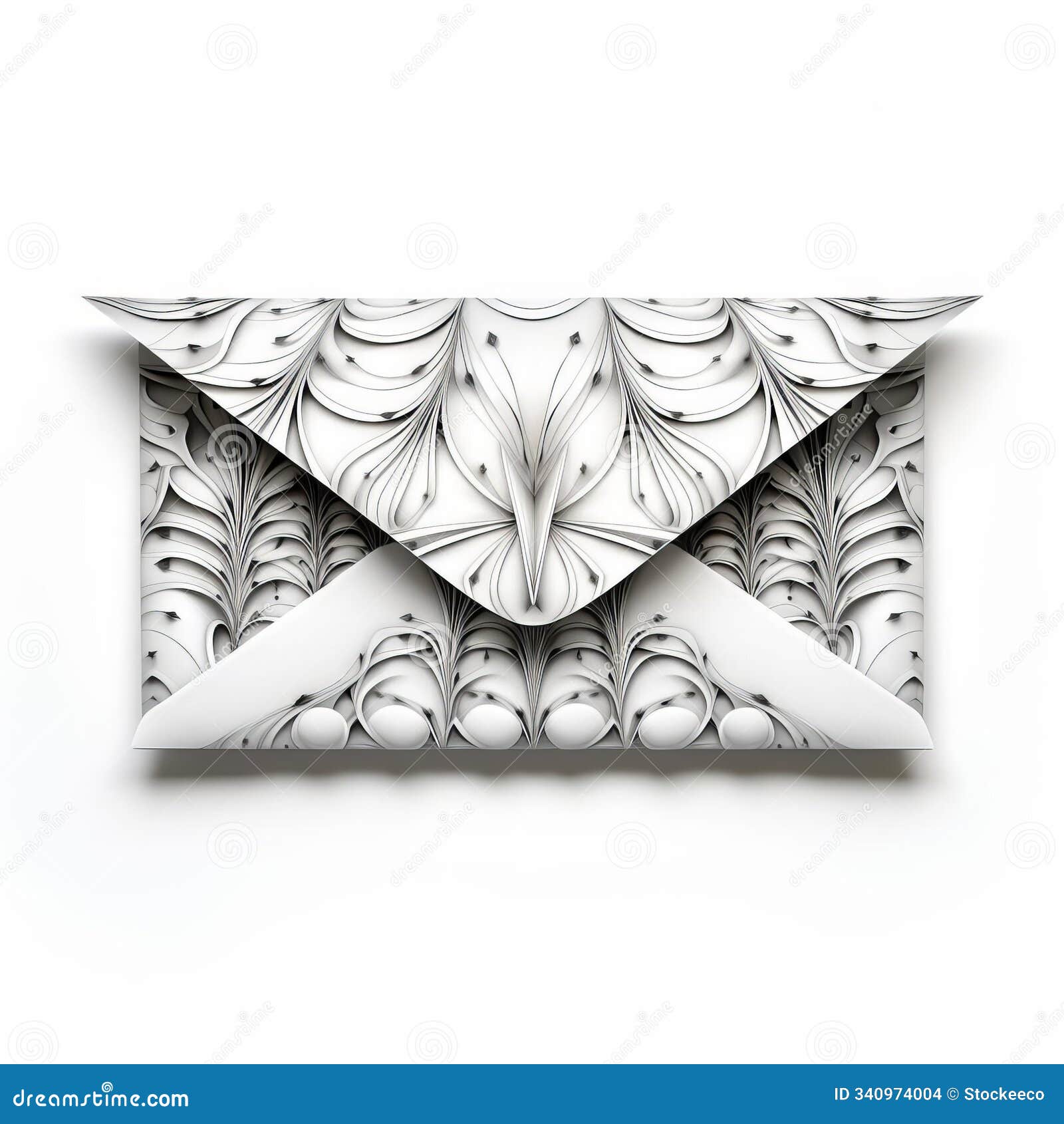Algorithmic Art Envelope Design on Isolated White Background Stock Illustration - Illustration ...