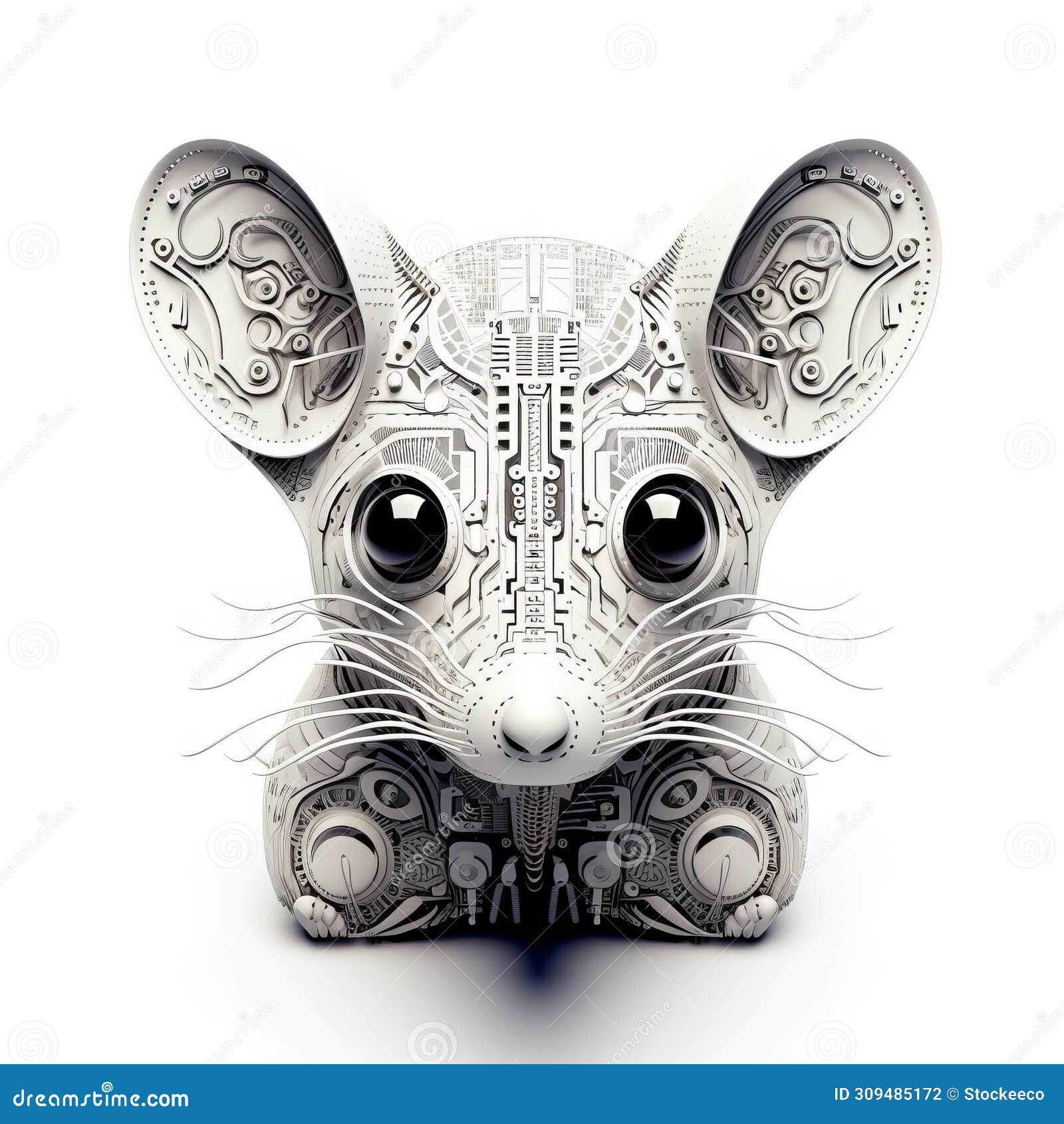 Algorithmic Art Mouse - Isolated On White Background Stock Photo ...