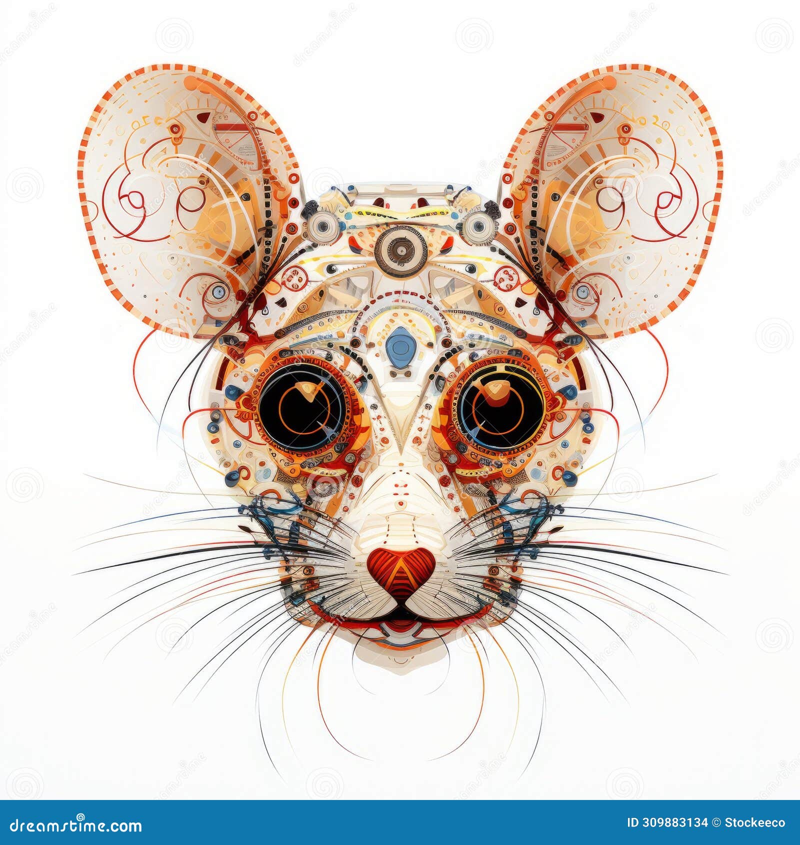 Algorithmic Art Mouse - Isolated On White Background Stock Photo ...