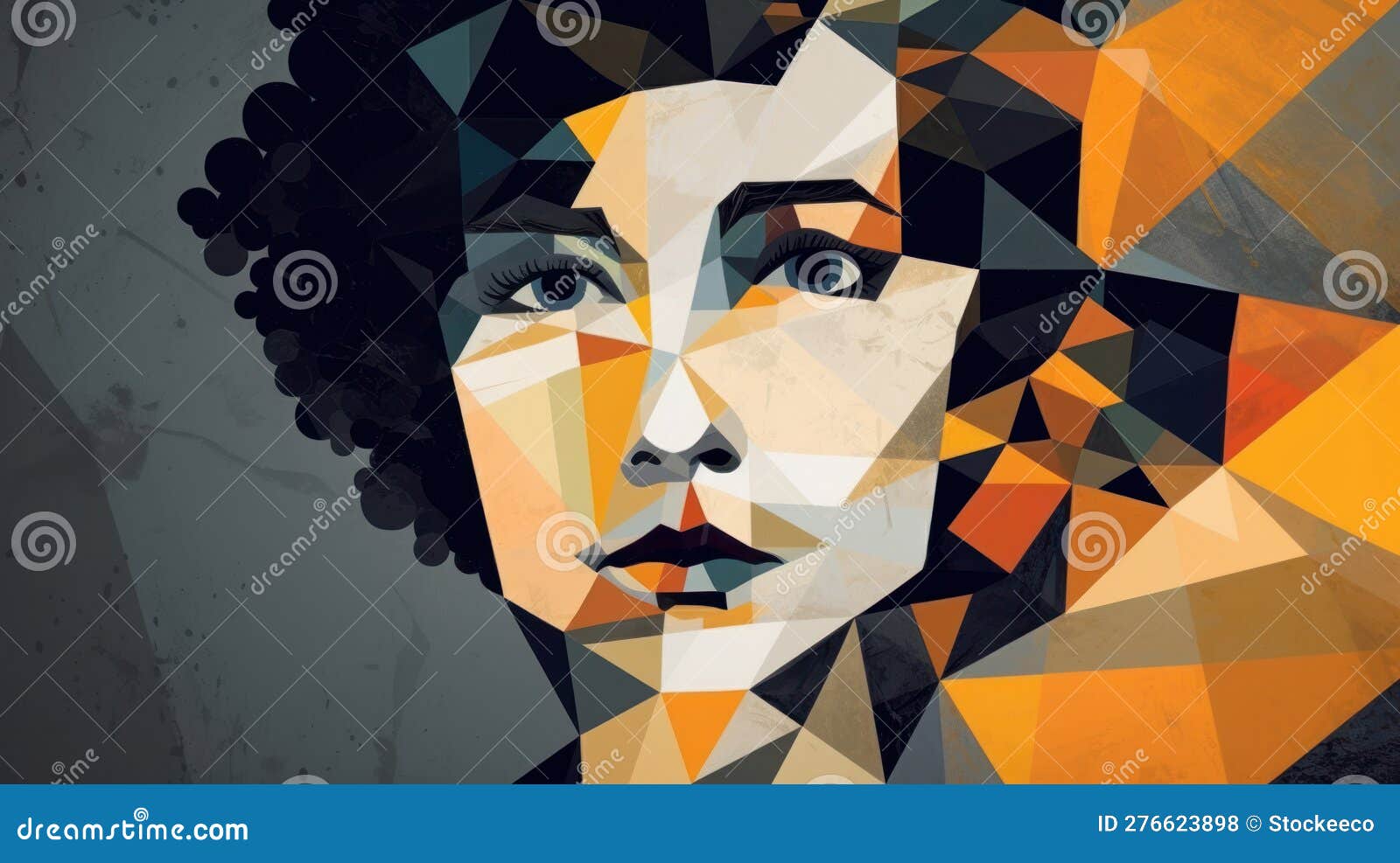 Algorithmic Art Portrait in Extreme Suprematism Style Stock ...