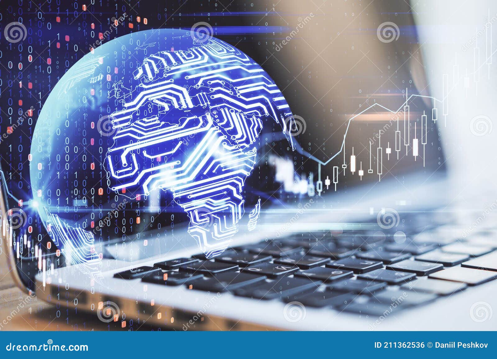 Algorithmic Technology Concept With Digital Screen With Growing ...