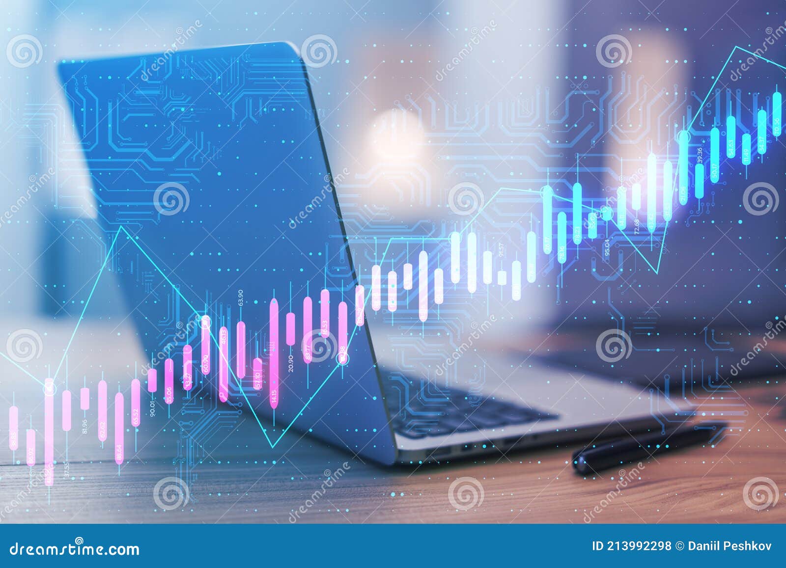 Algorithmic Trading Technology Concept with Digital Growing Stock ...