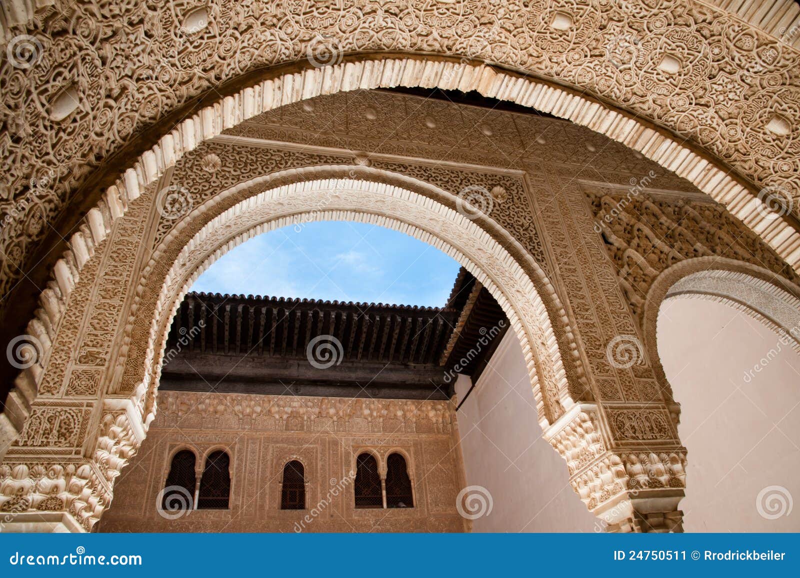 Alhambra arches stock image. Image of arch, nasrid, wall - 24750511