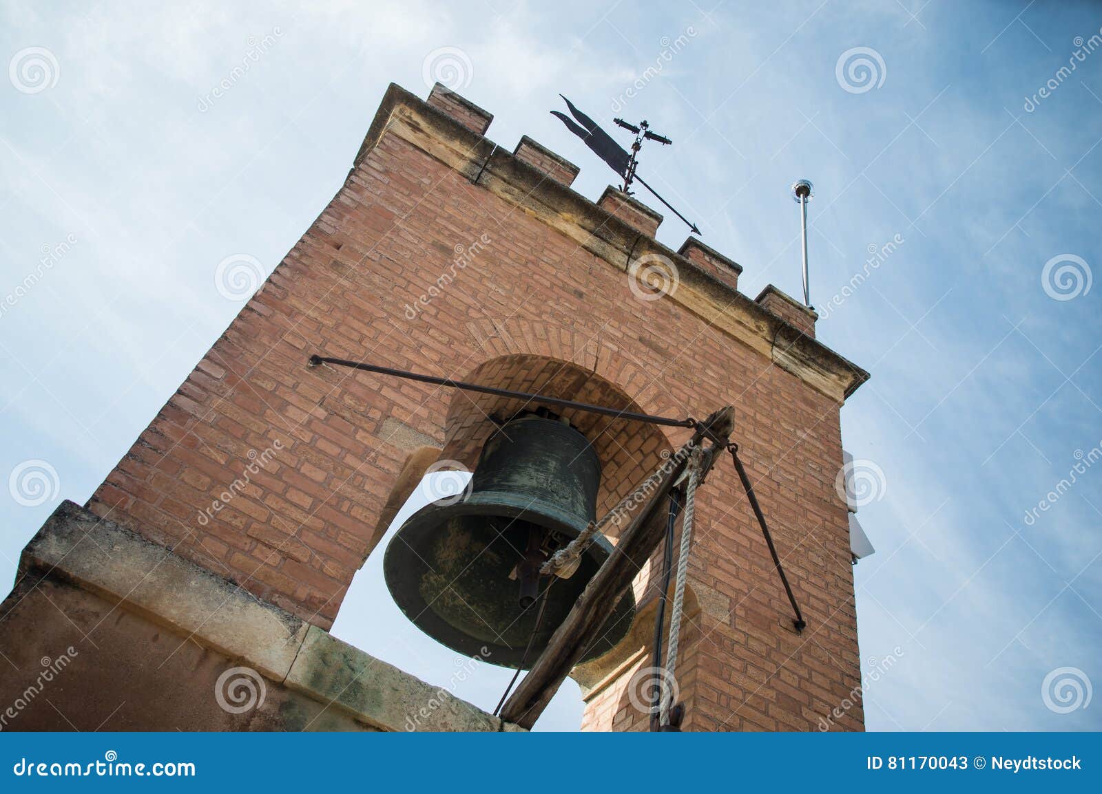 Alhambra Castle Bell Tower in Granada - Spain Stock Image - Image of ...
