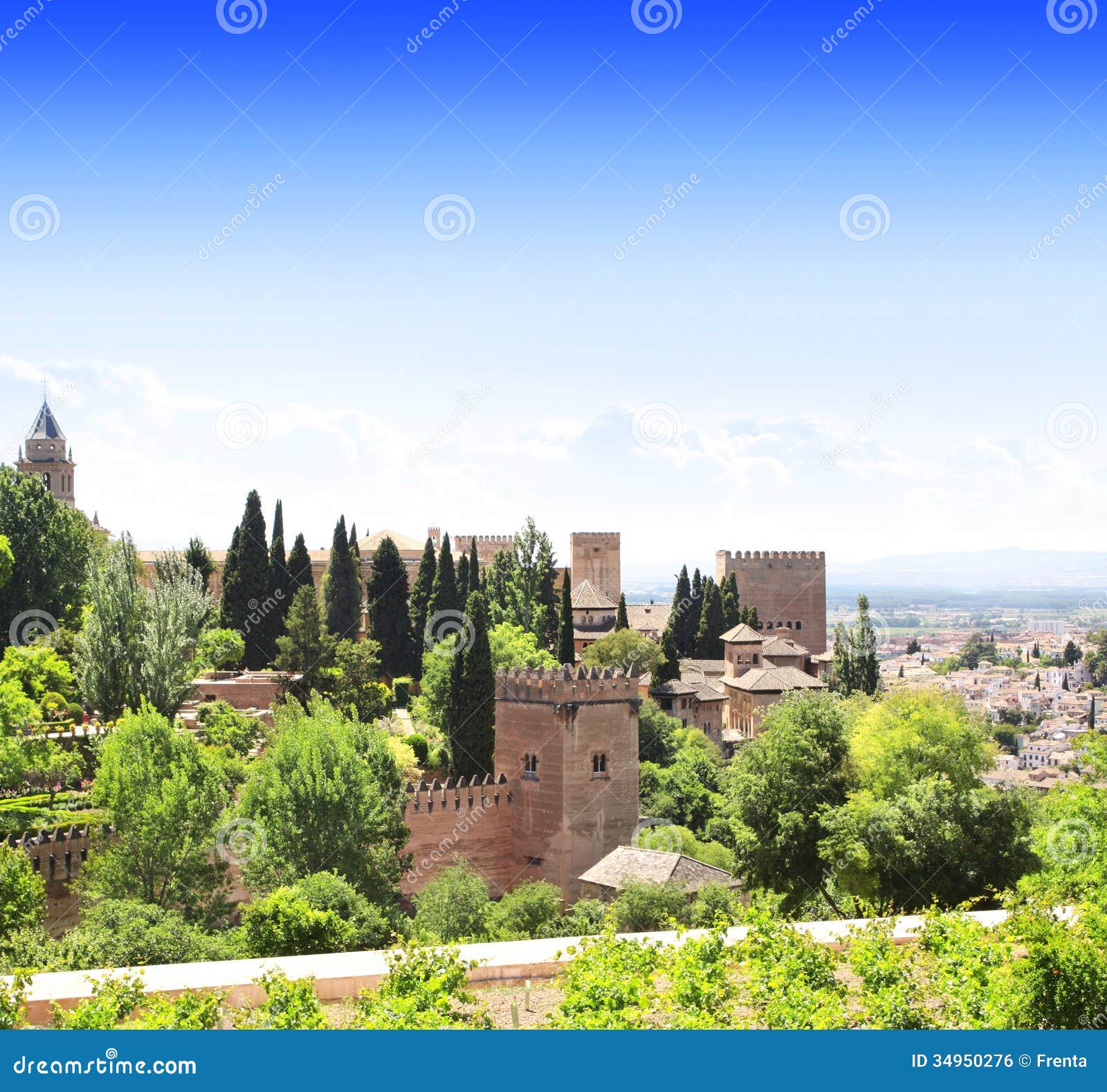 Alhambra Castle, Spain stock photo. Image of alhambra - 34950276