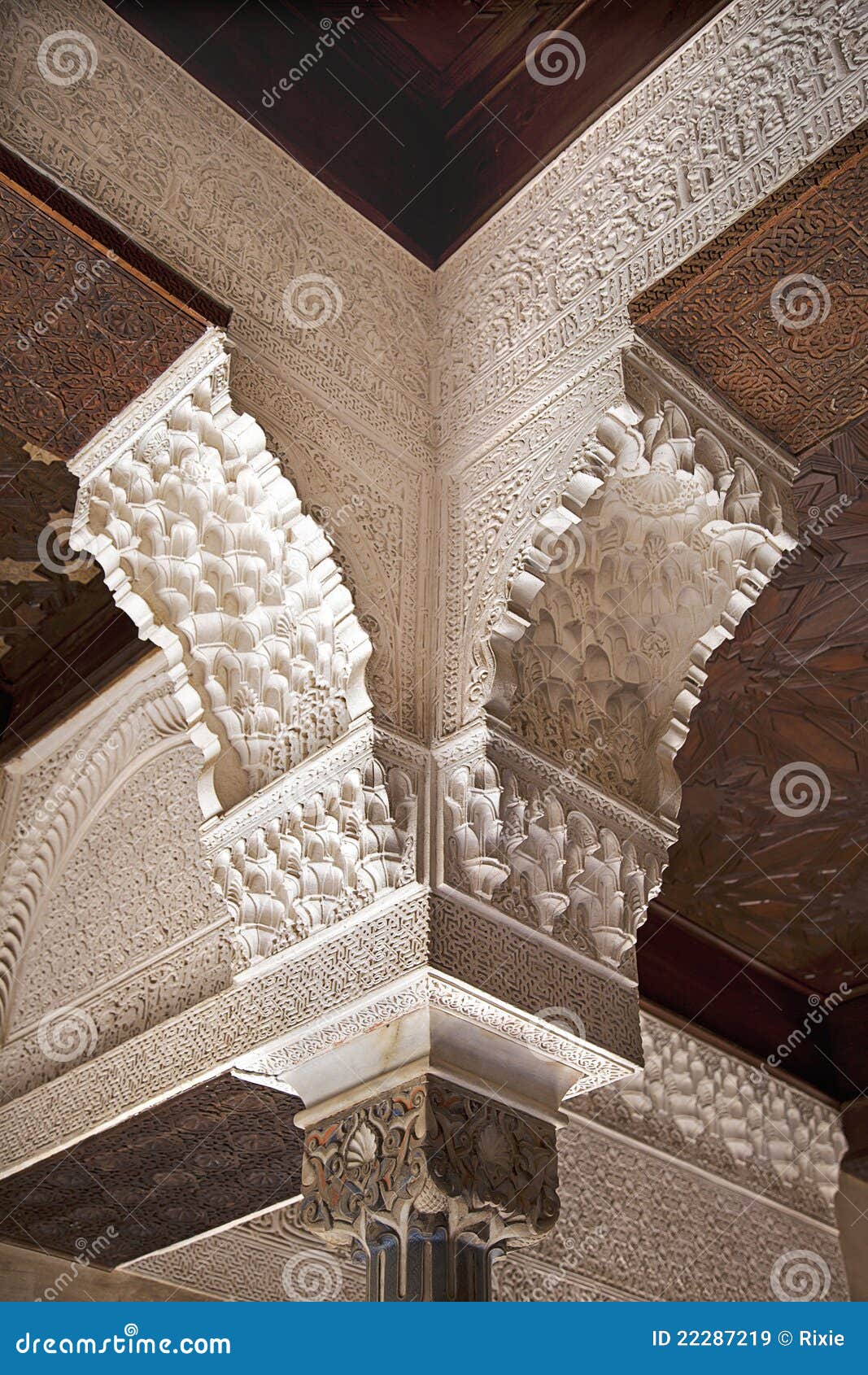Alhambra column detail stock image. Image of detailed - 22287219