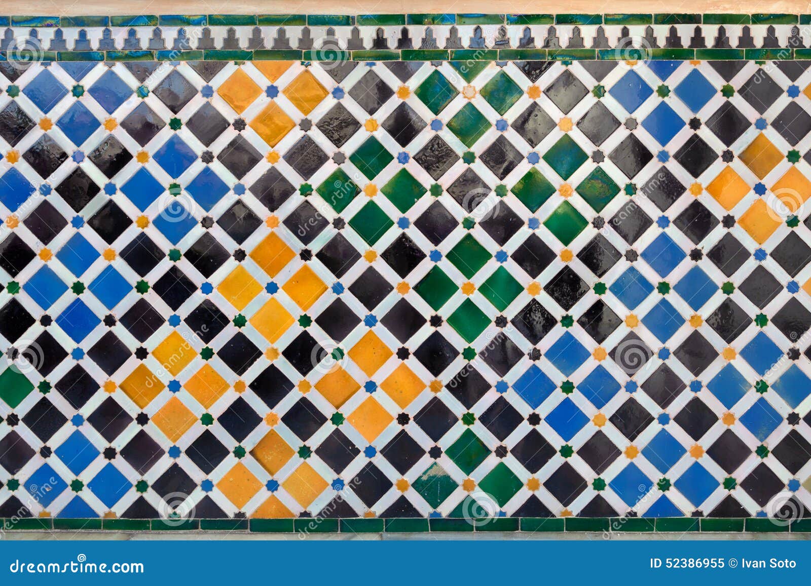 Alhambra De Granada. Ancient Mosaic Pattern Stock Image - Image of ...