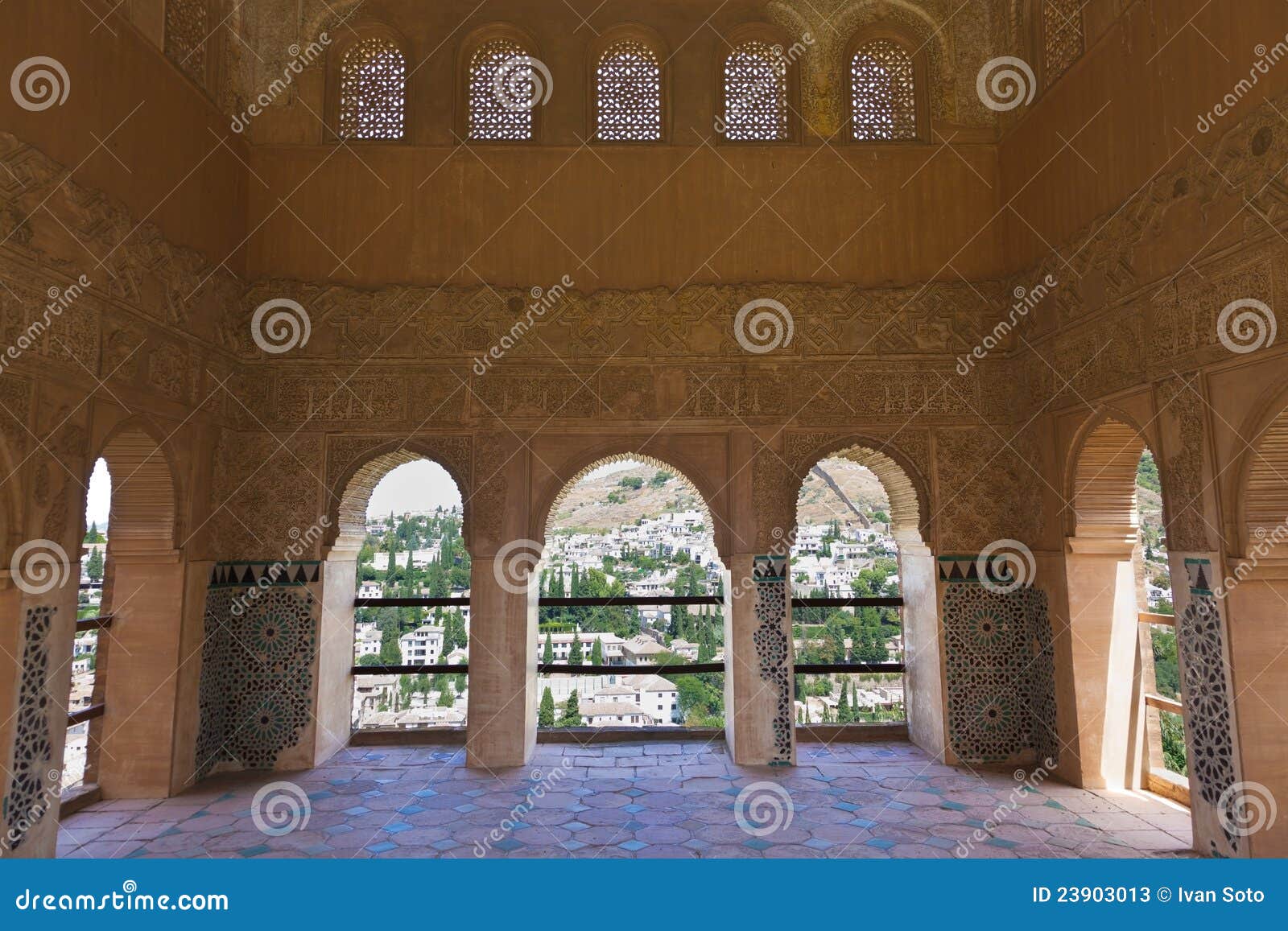 Alhambra De Granada: Balcony in the Partal Palace Stock Image - Image ...