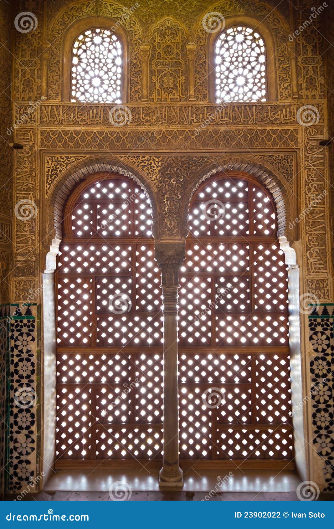 Alhambra De Granada: Moorish Window Stock Photo - Image of famous ...