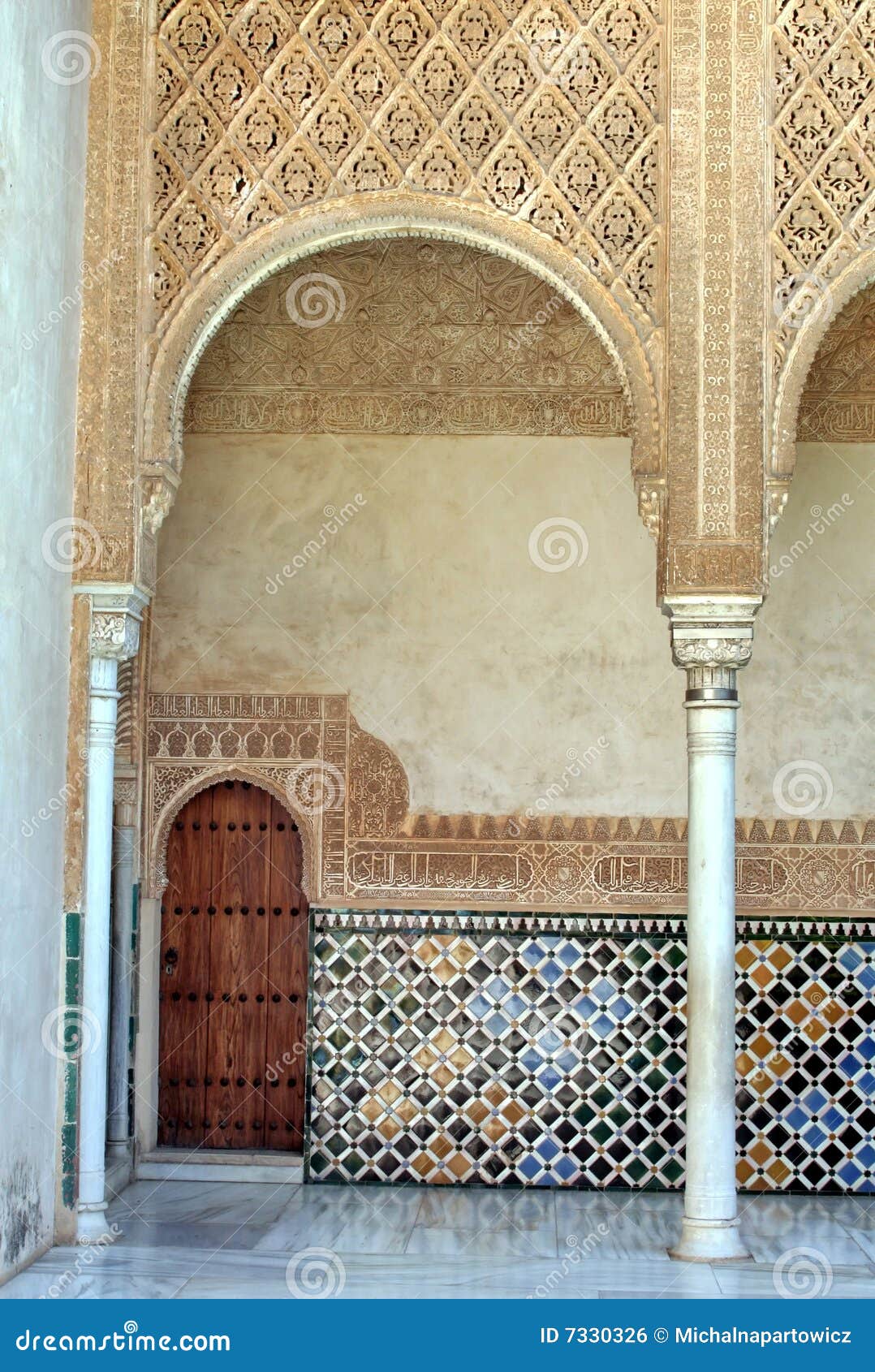 Alhambra Door and wall stock photo. Image of moorish, alhambra - 7330326