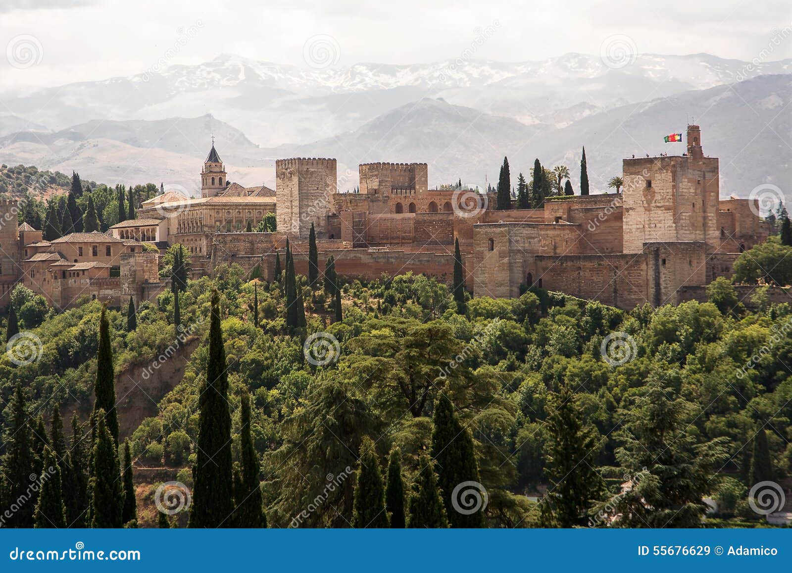 Alhambra, Famous Fortification in Granada (Spain) Stock Image - Image ...