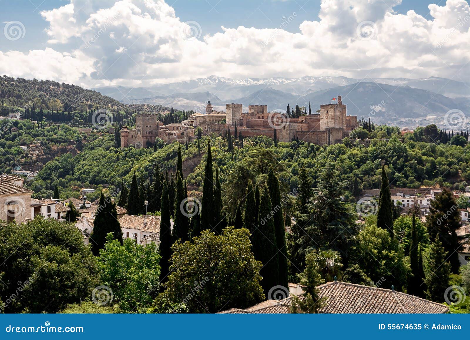 Alhambra, Famous Fortification in Granada (Spain) Stock Image - Image ...
