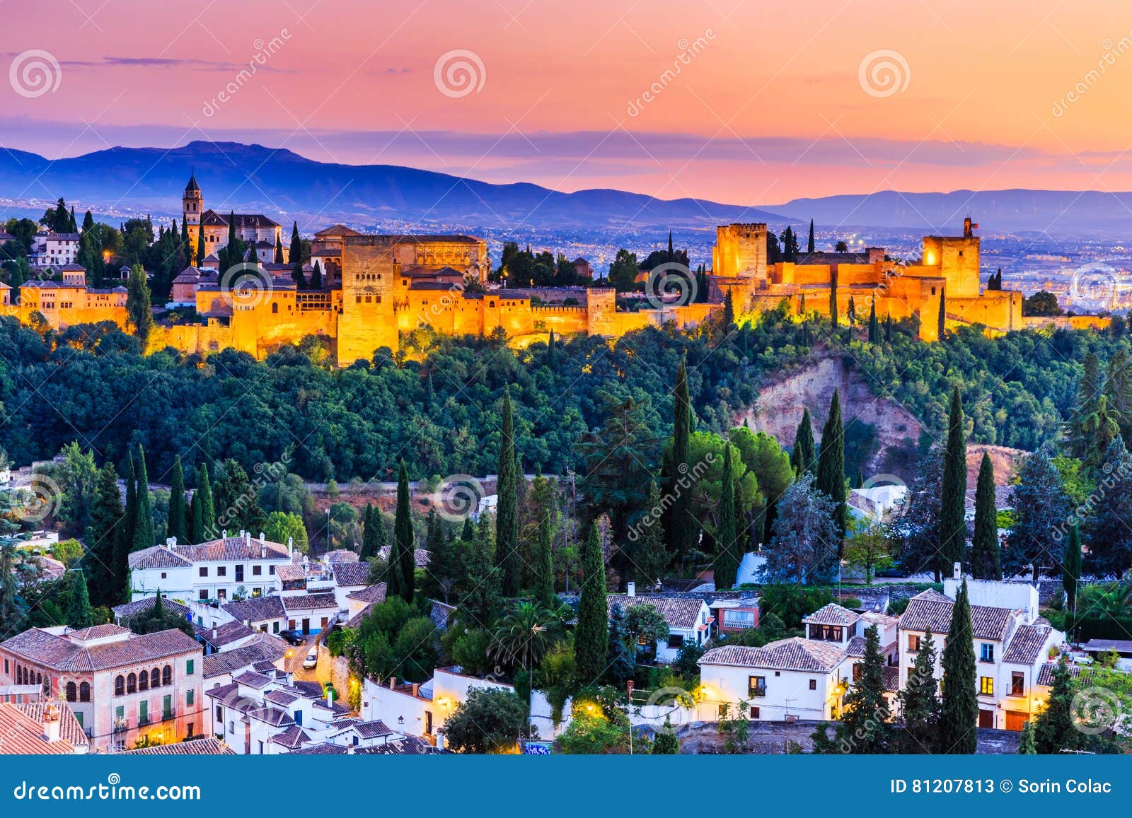 Alhambra of Granada, Spain stock image. Image of fortress - 81207813